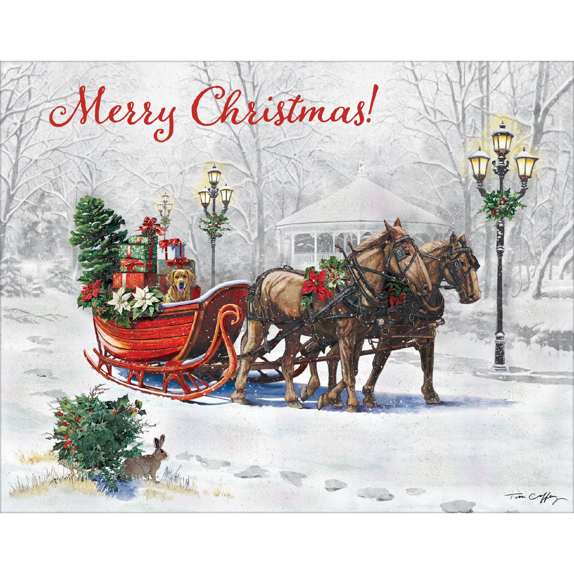 Amazon.com: LANG Sleigh Bells Ring Boxed Christmas Cards (1004917) - 18 ...