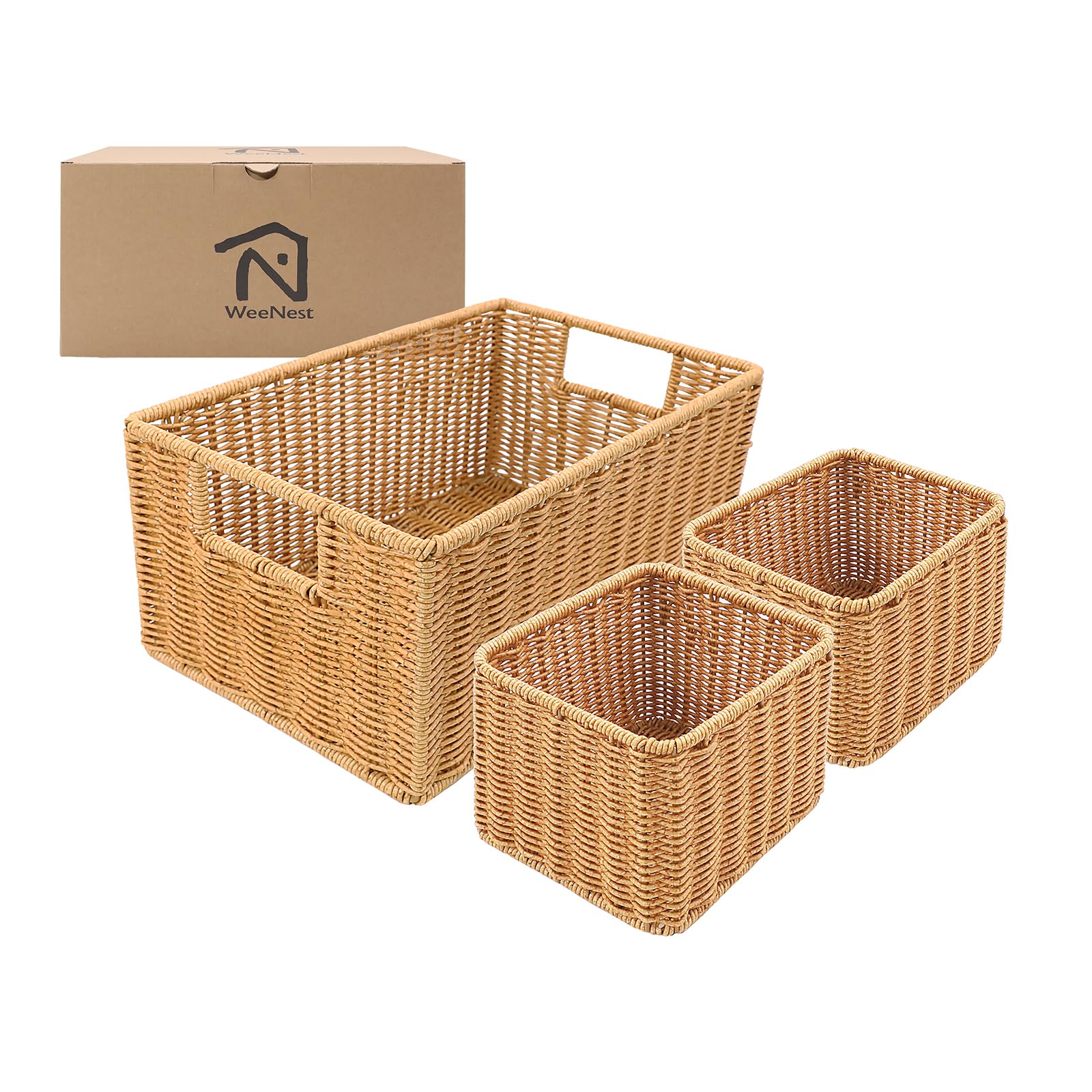 Amazon.com: WeeNest Wicker Basket with Handle, Wicker Baskets for ...
