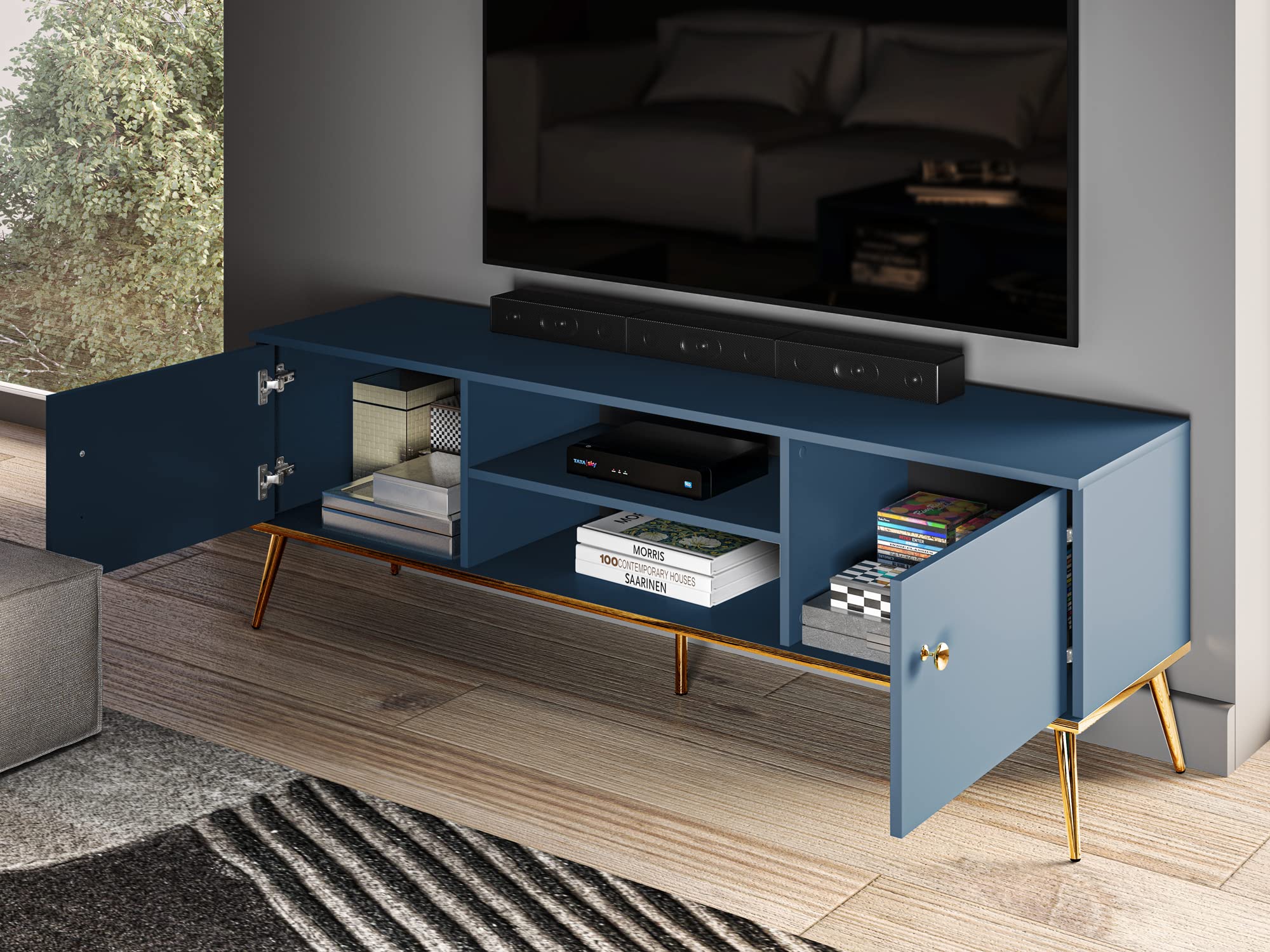 Navy Blue Tv Stand