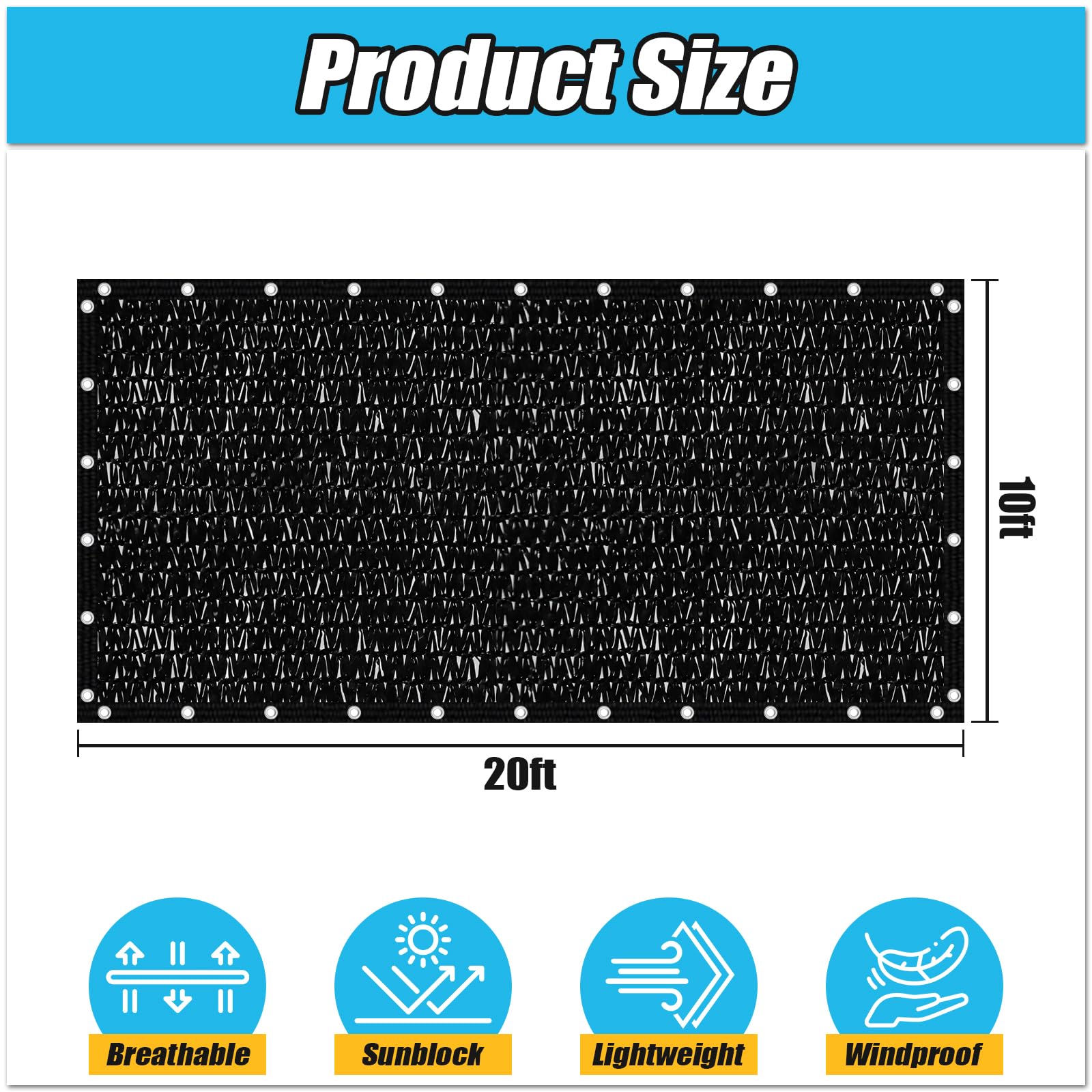 Snapklik.com : Amagenix 40% Black Shade Cloth, 10x20 FT Resistant ...