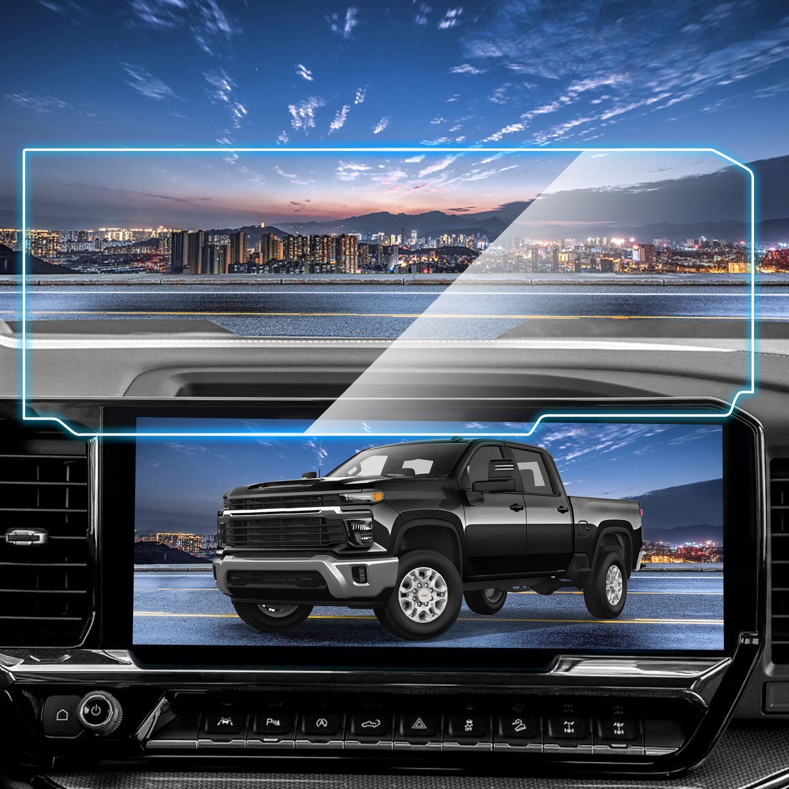 Amazon.com: 13.4" Car Screen Protector, 2022-2024 Silverado&Sierra 1500 ...