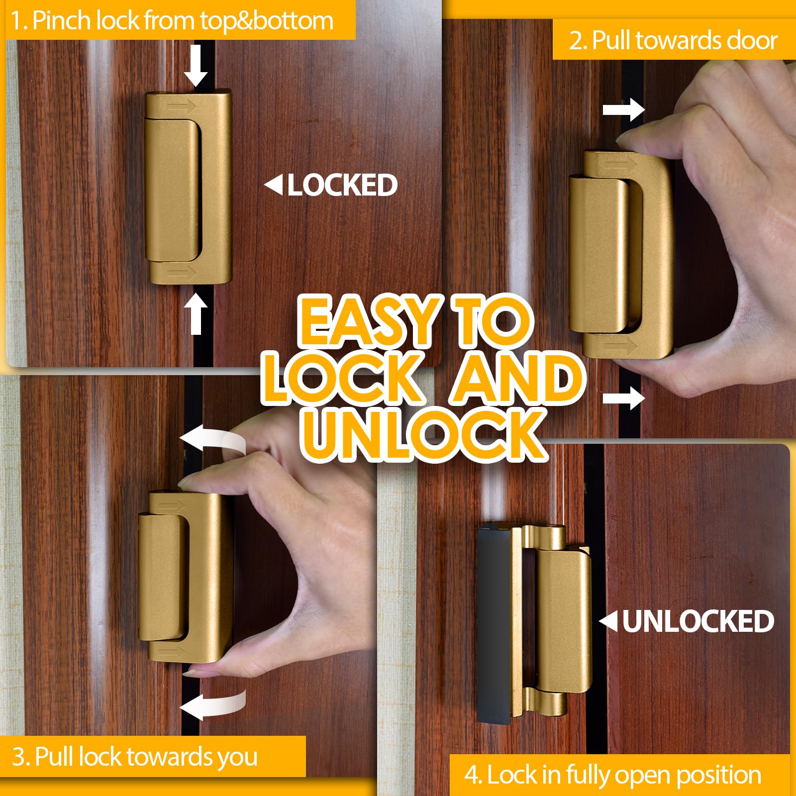 Snapklik.com : Home Security Door Reinforcement Lock: Metal Door Locks ...