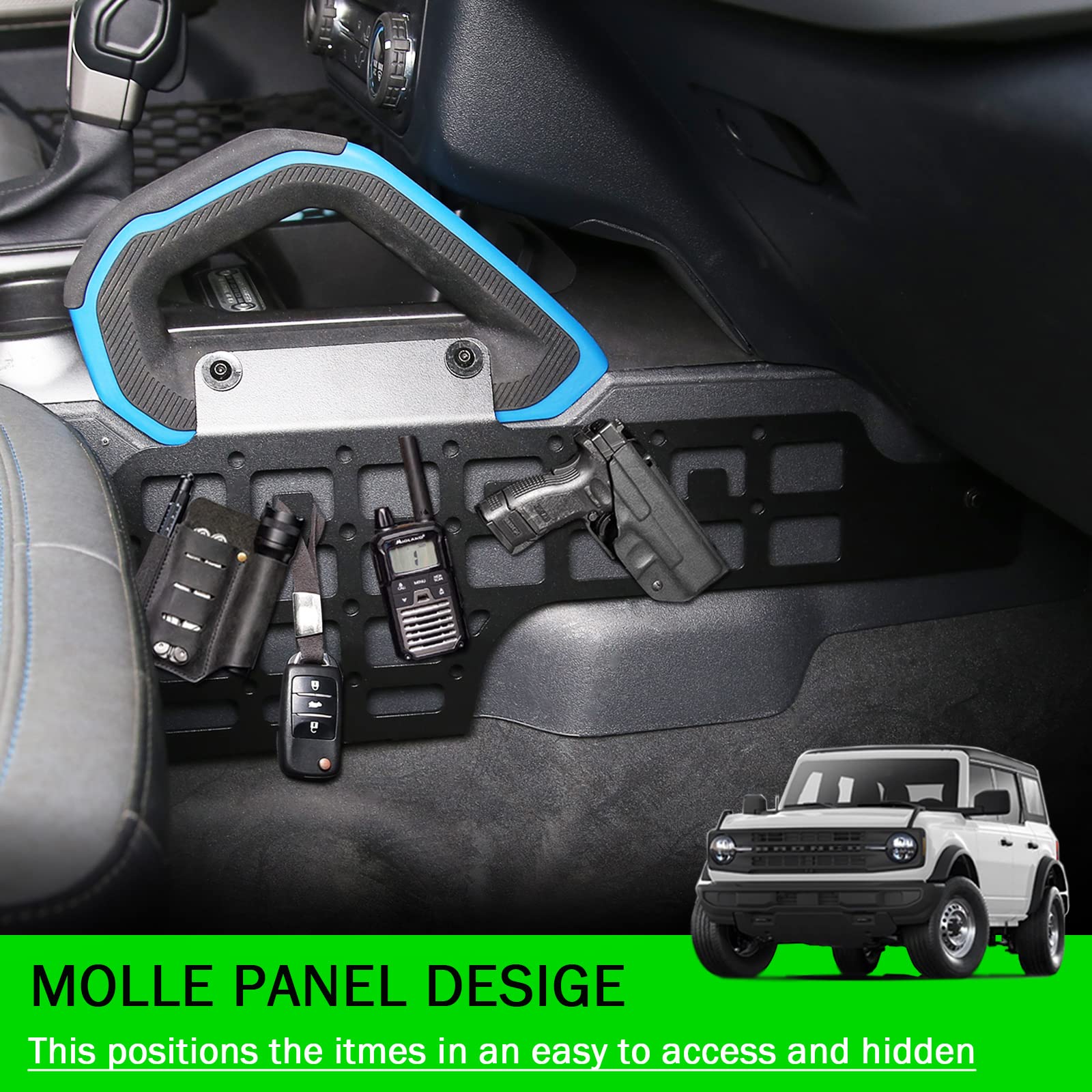 Snapklik.com : ANMOSVO Center Console Molle Panel For Ford Bronco 2025 ...