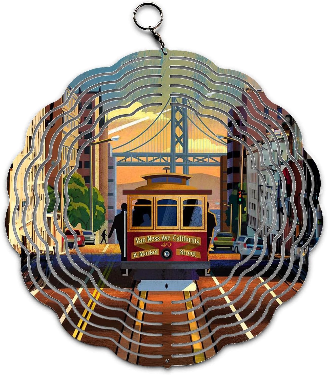 Amazon.com: San Francisco Cable Car Poster Design Wind Spinner Art 10 ...