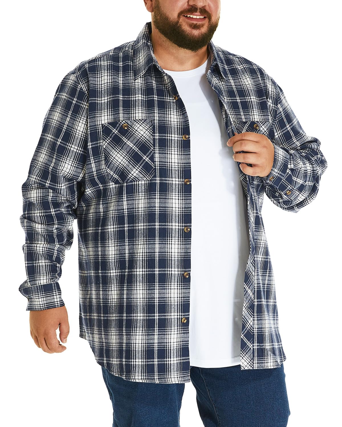 Snapklik.com : Big And Tall Mens Thin Flannel Shirt Lightweight Button ...
