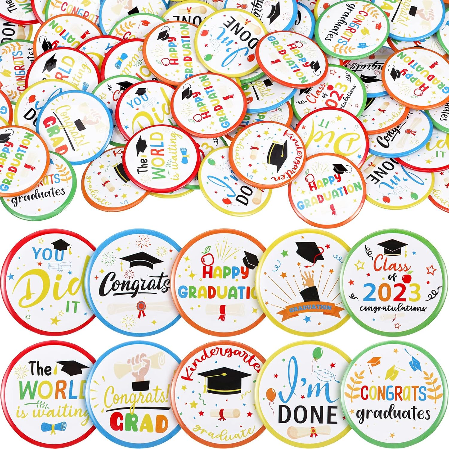 Amazon.com: 200 Pieces Graduation Button Pins Kindergarten Graduation ...