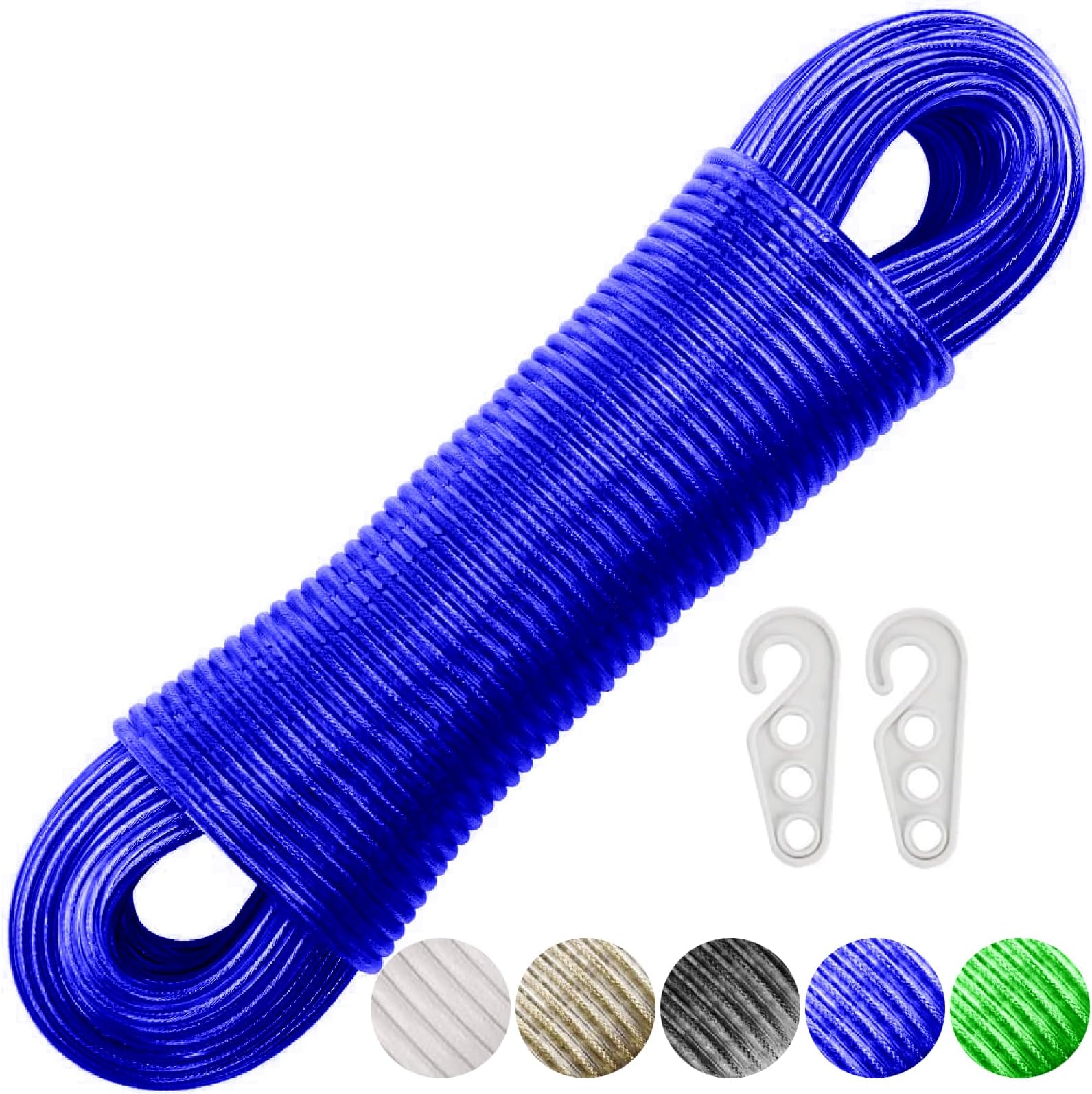 KAV Heavy Duty Steel Core 50m Washing Line with PVC Coating for 200KG ...