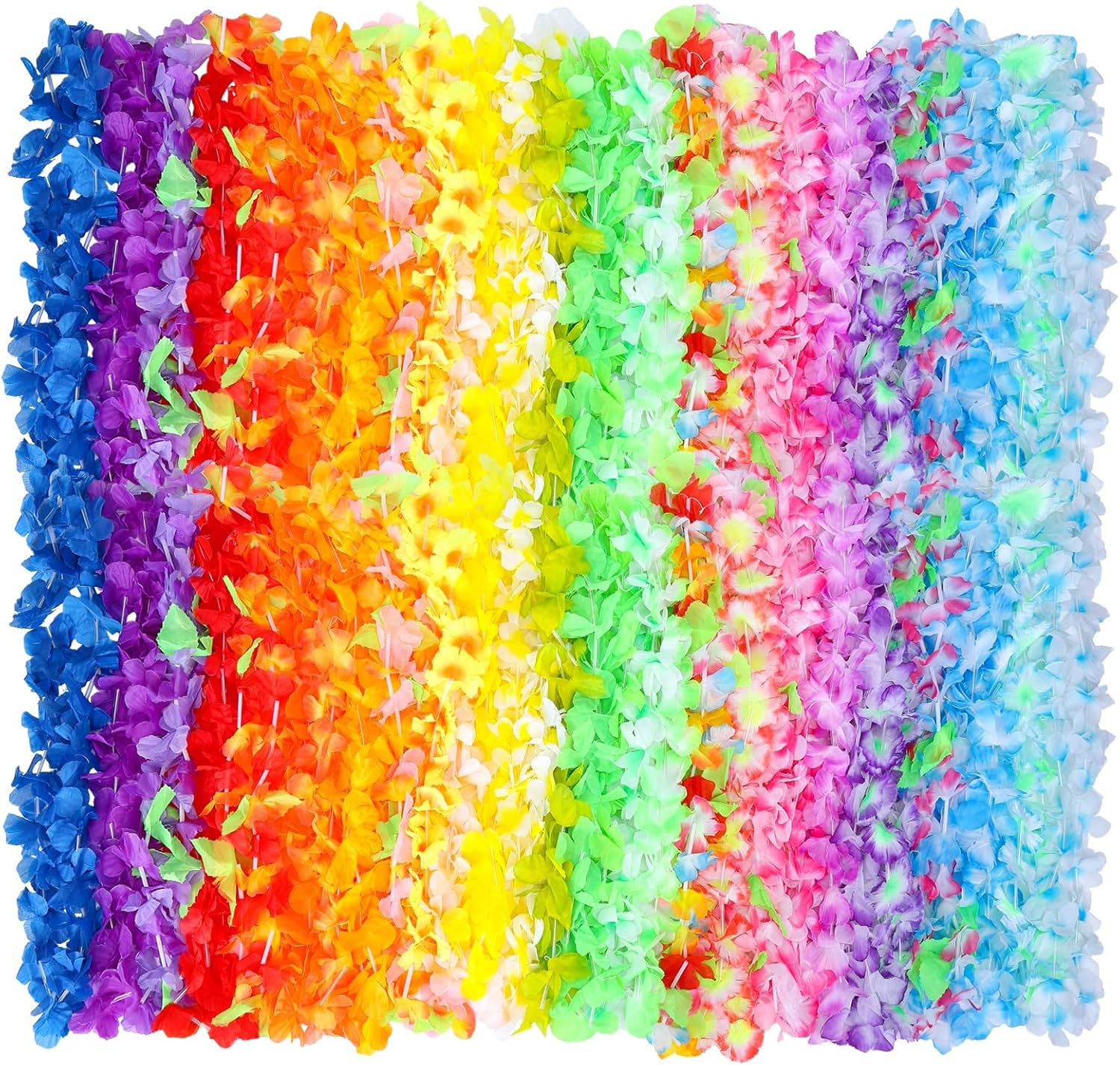 40 pièces Hawaiian Flower Collier Hawaiian Lei Chain Set Hawaiian ...