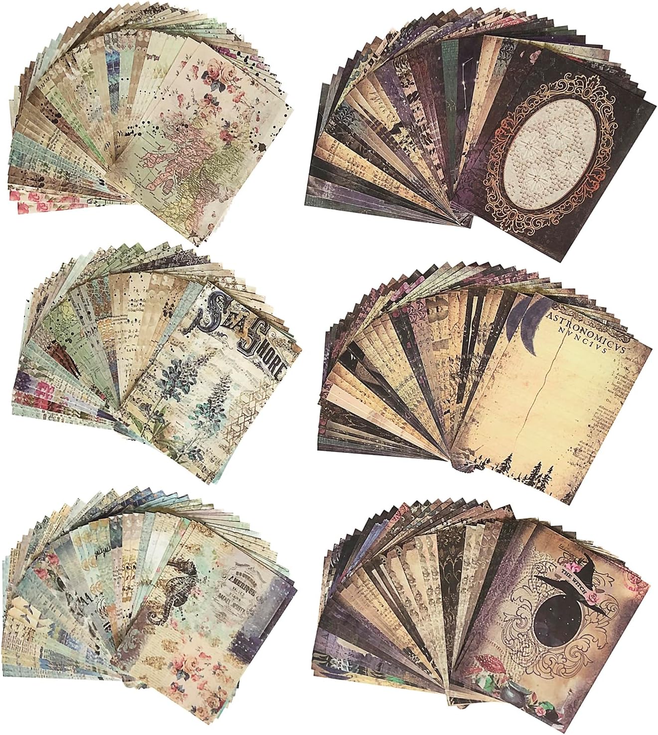 Amazon.com : Huralona 200 Sheets Vintage Scrapbooking Paper Pads ...