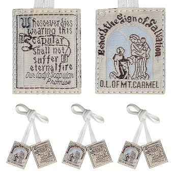 TALPGOD Scapulars Catholic, 3 Pack Bulk Brown Scapular Of Our Lady Of ...