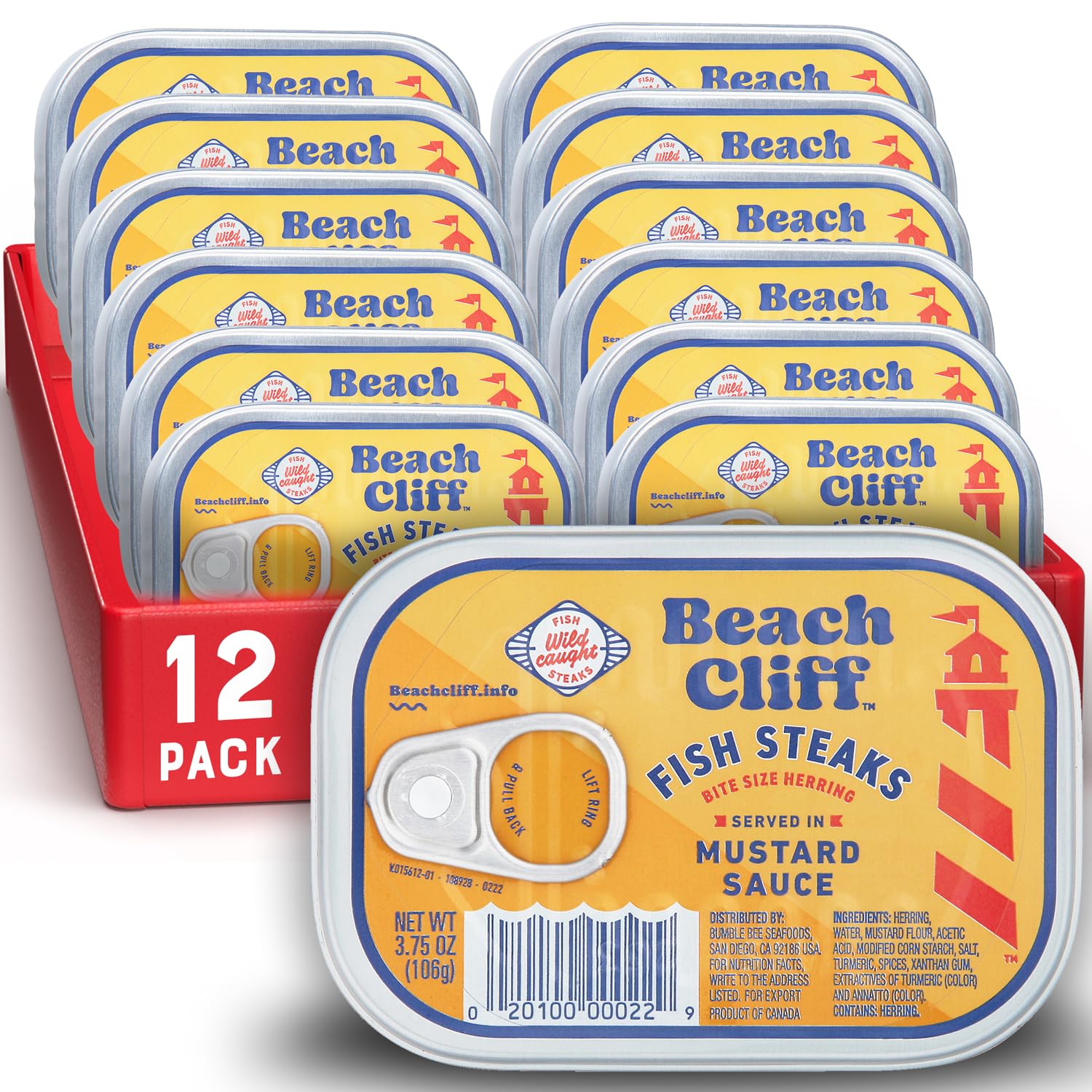 Amazon.com: Beach Cliff Wild Caught Fish Steaks in Mustard Sauce, 3.75 ...