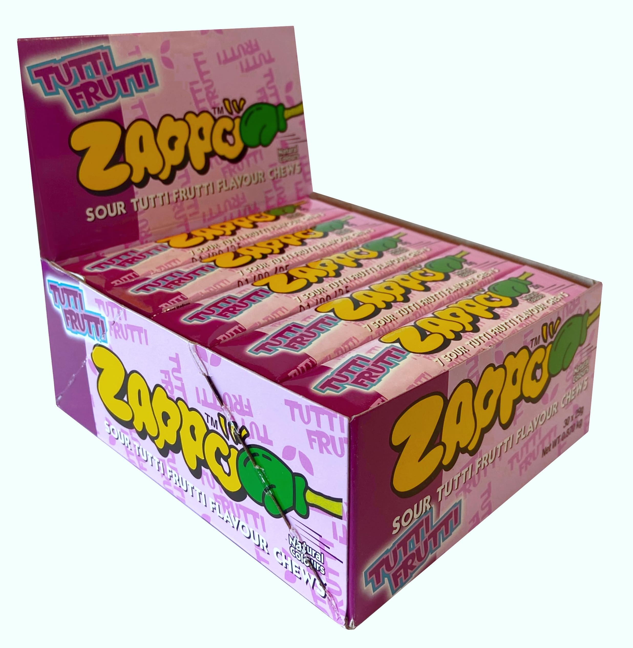 ZAPPO Sour Tutti Frutti Flavoured Chews - (Bulk Pack of 30 Sticks ...