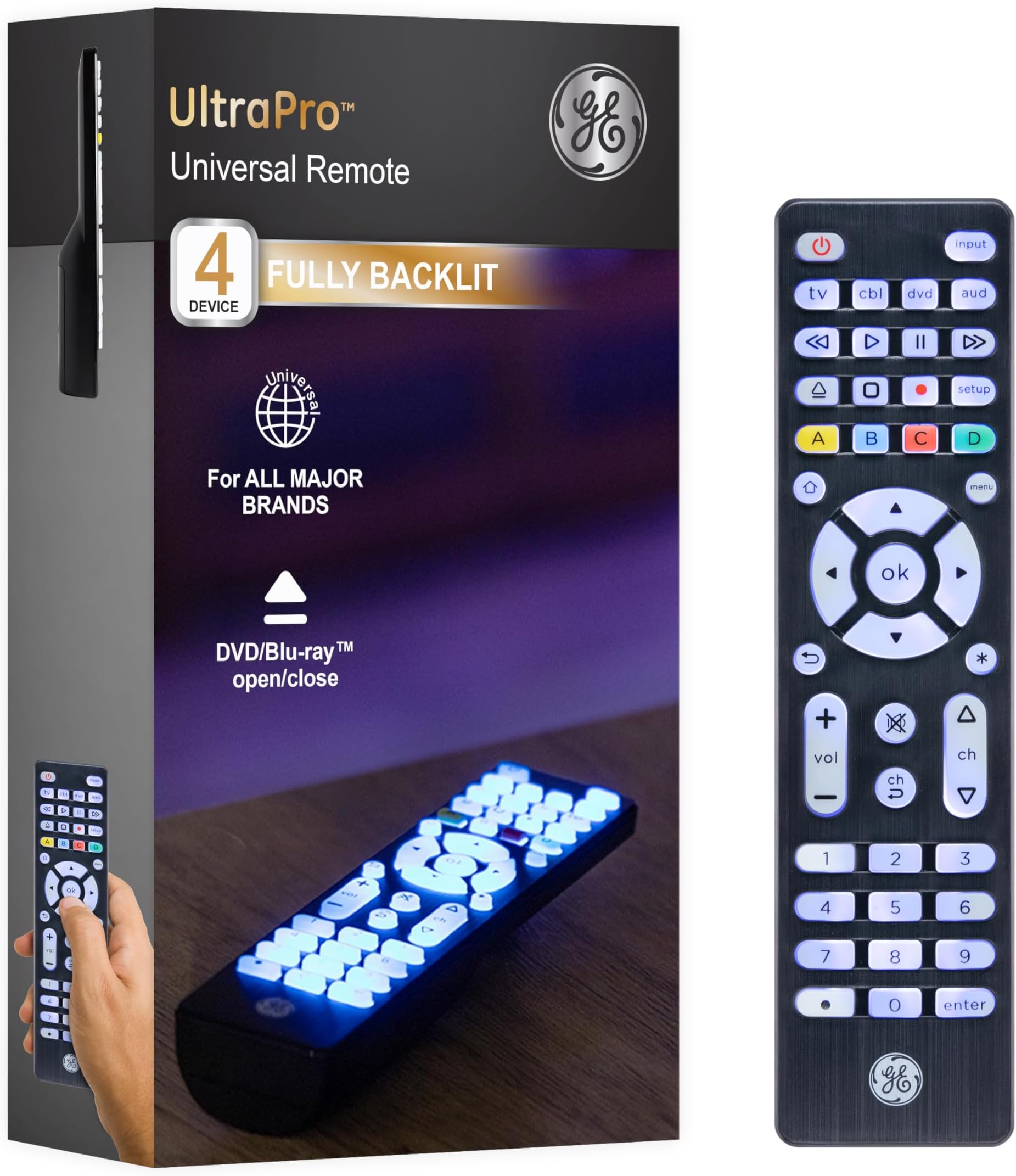 Amazon.com: GE Blue Backlit Buttons Universal Remote Control, Samsung ...