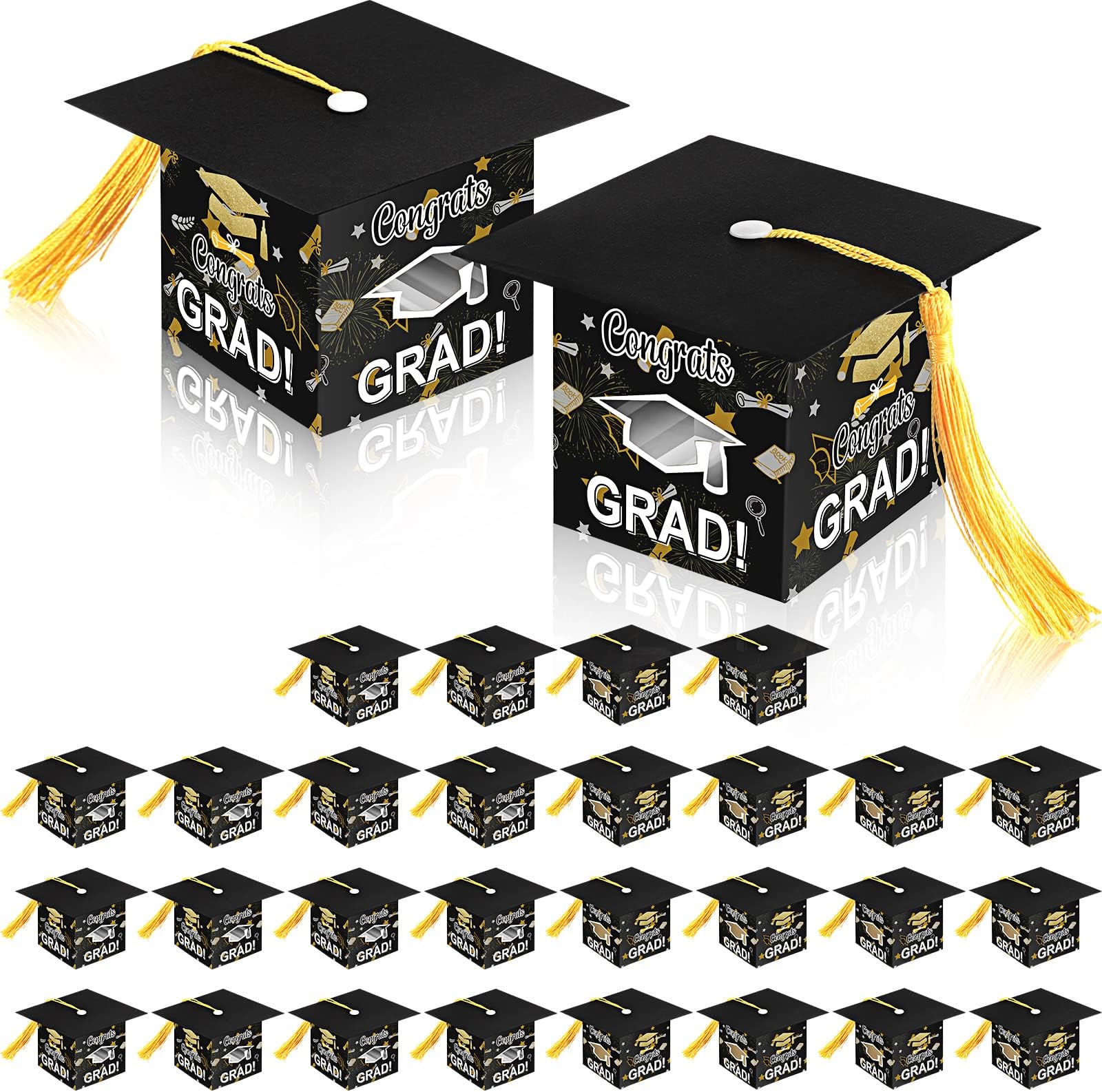 Amazon.com: 30 Pcs Graduation Cap Gift Box 2024 Blue and White ...
