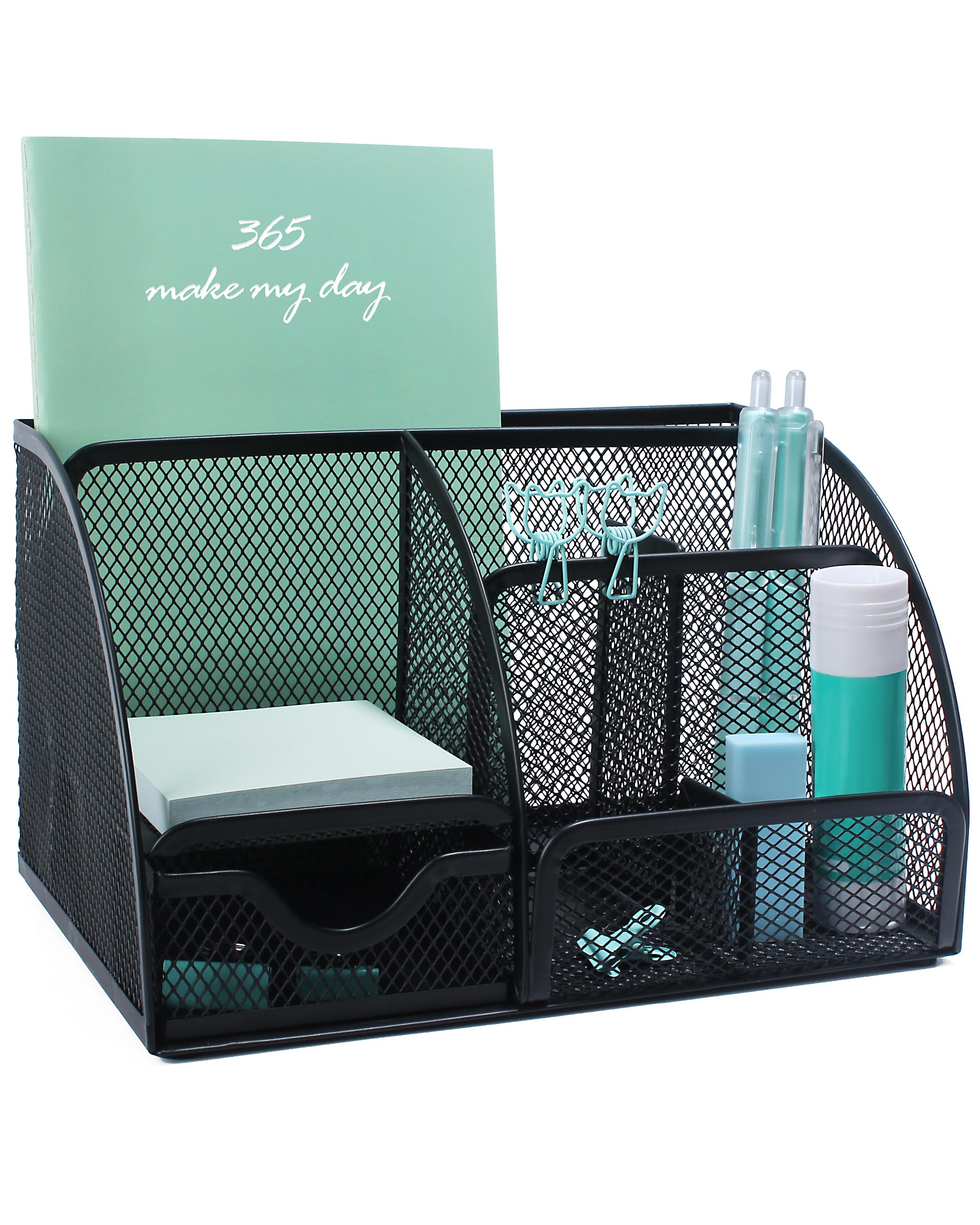 Amazon.com: WAFJAMF Black Mesh Pen Holder and Organizer with 7 ...
