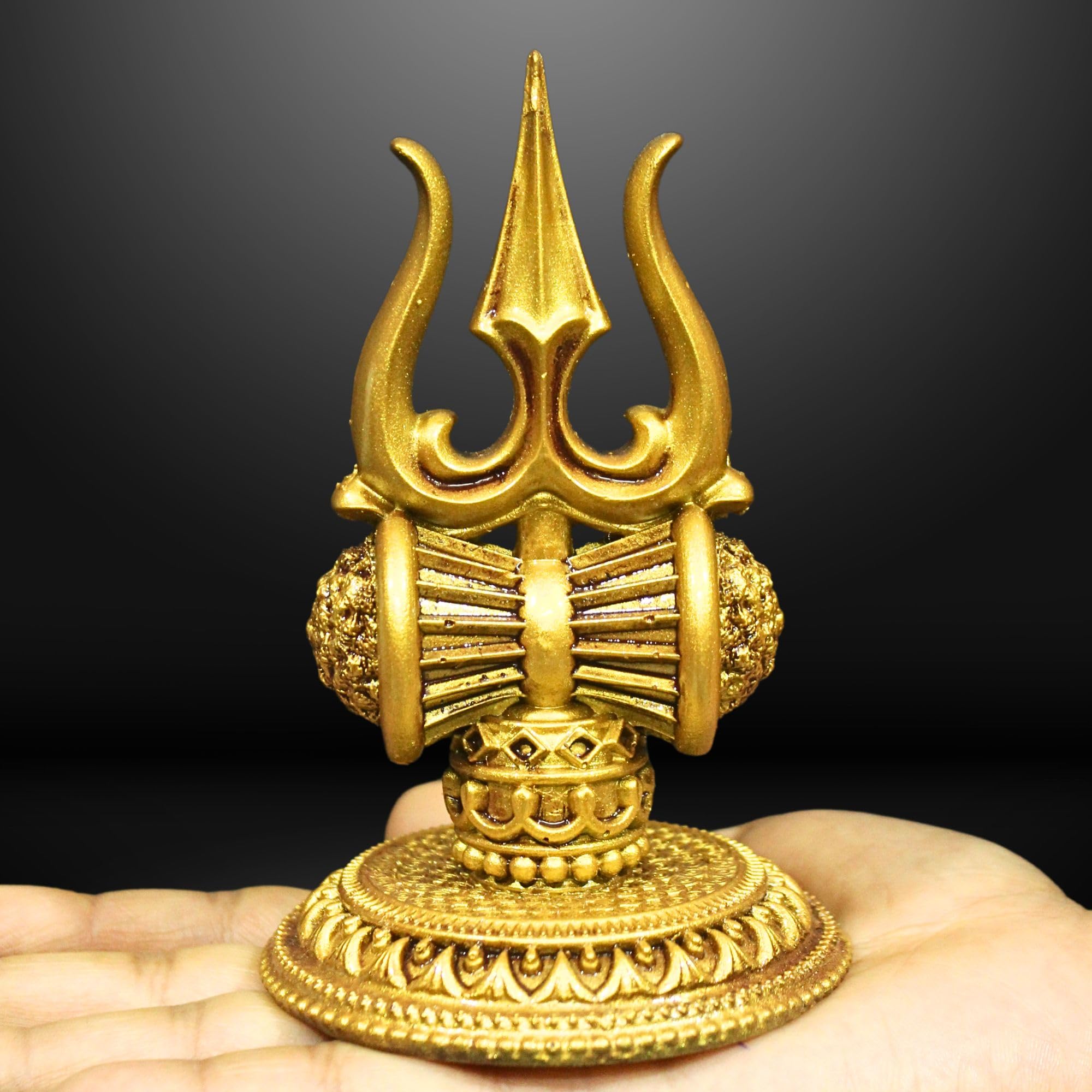 Buy NEEANN Trishul Statue - 4.5 Inch Polystone Murti Brass & Silver ...