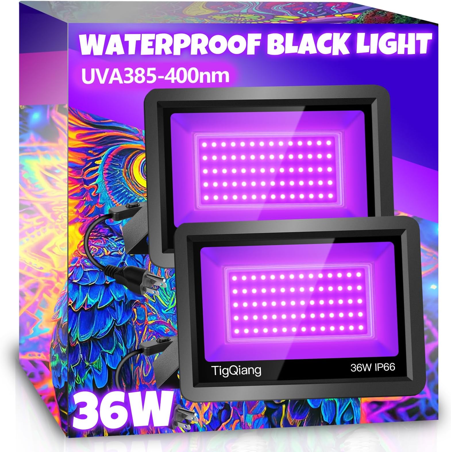 Amazon.com: XYCN 2 Pack 200W LED Black Lights Outdoor, Flood Light with ...