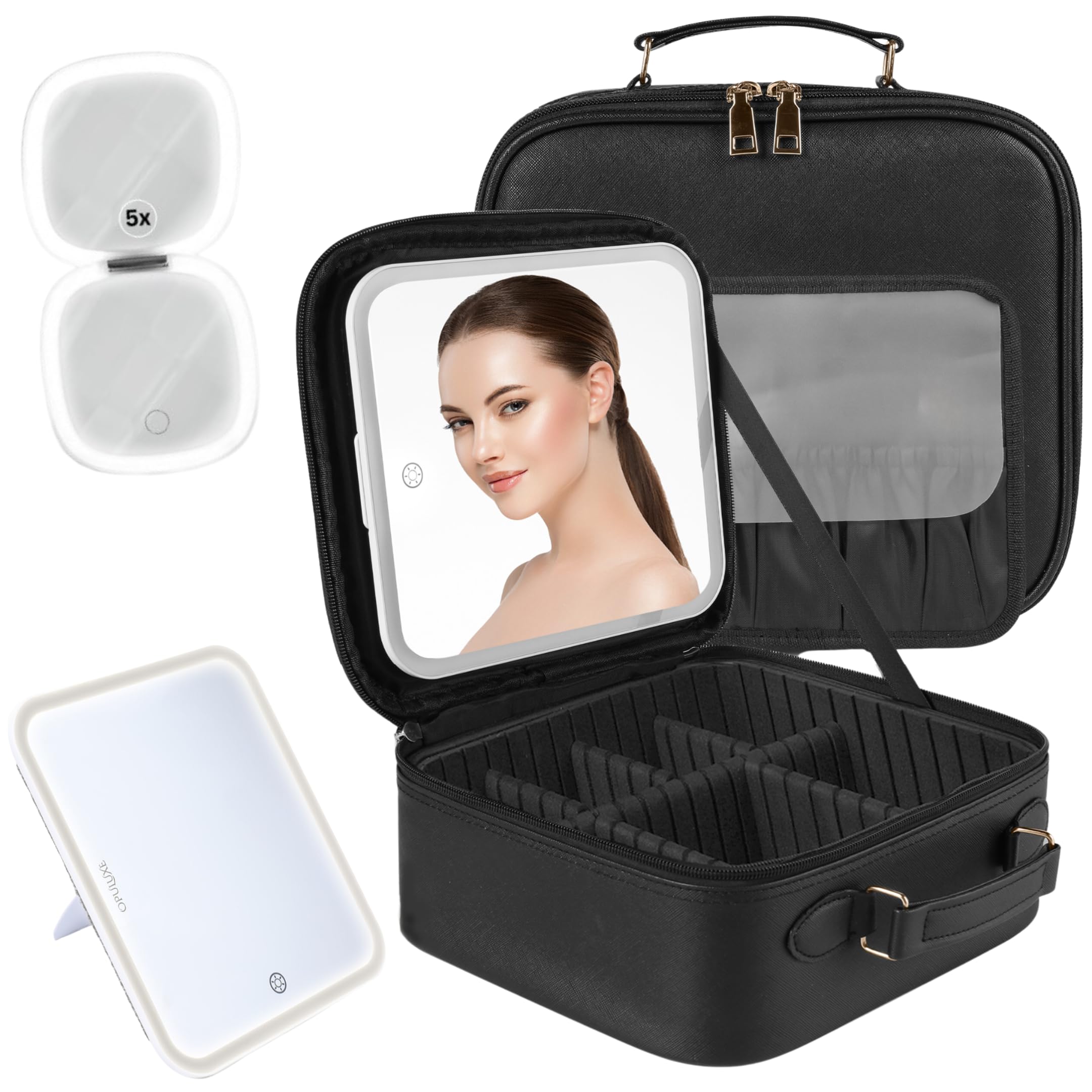 Amazon.com: OPULUXE Makeup Bag Detachable LED Mirror With Stand 3 ...