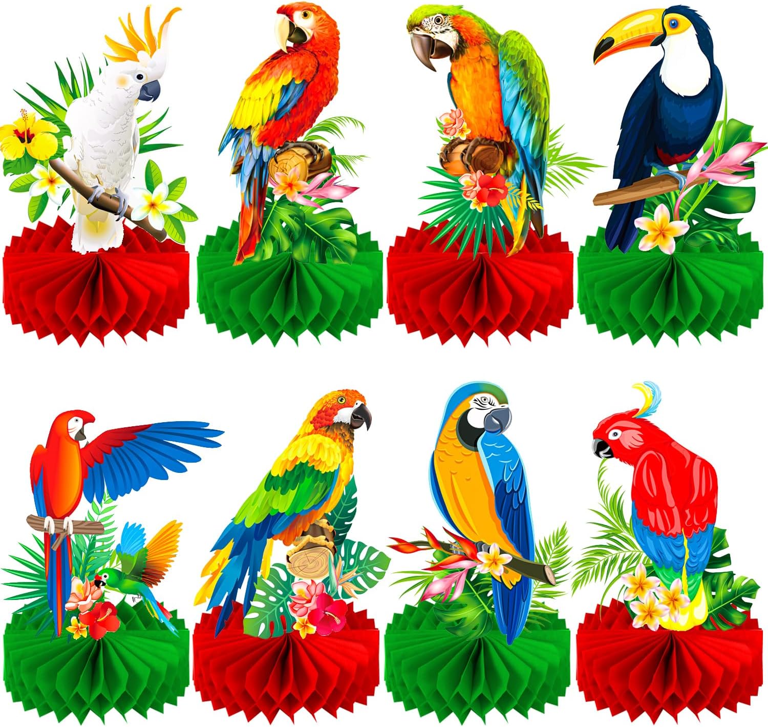 Amazon.com: Parrot Honeycomb Centerpieces 11Pcs Tropical Bird Party ...