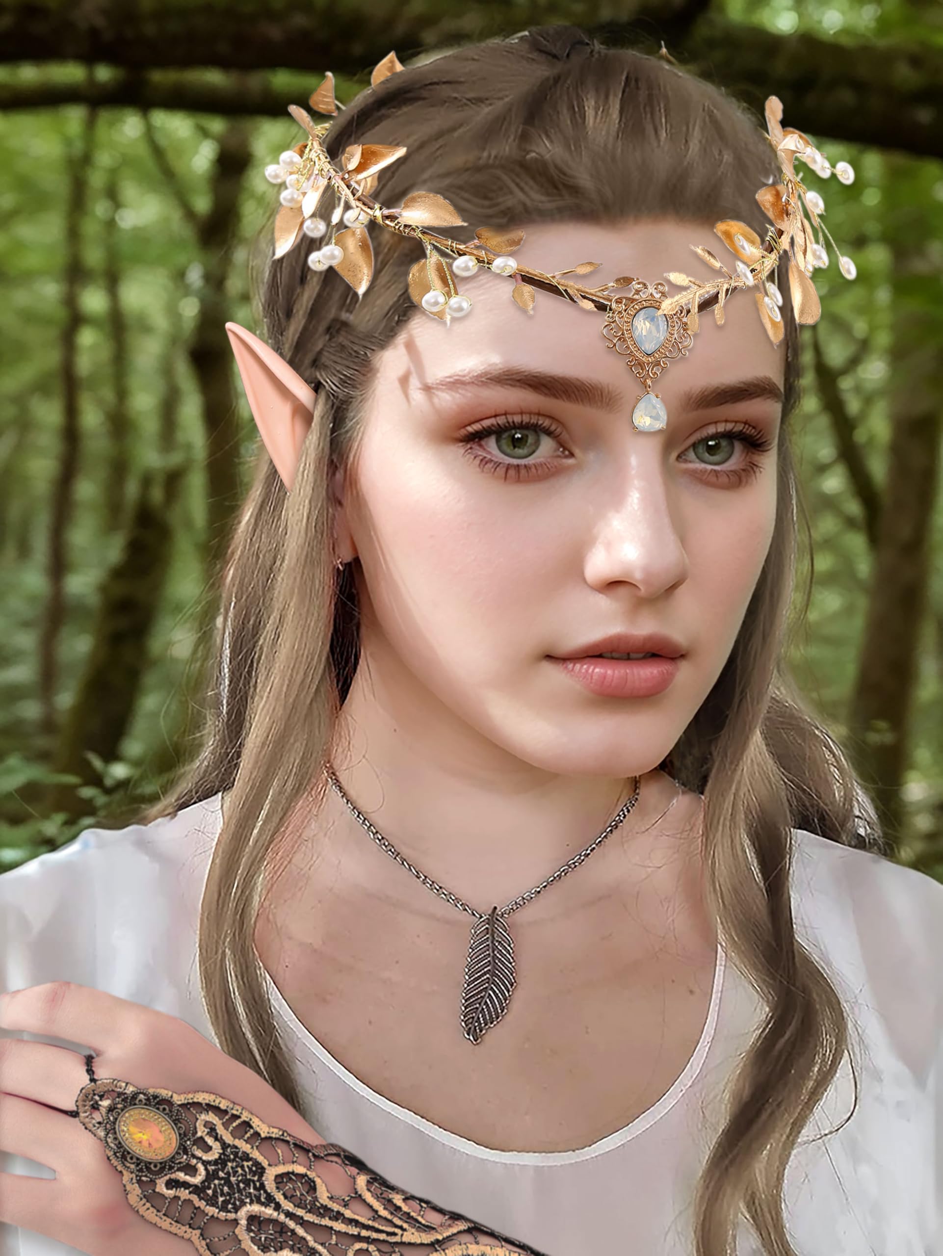 Snapklik.com : Leaf Renaissance Elf Headpiece Elf Ears Elf Crown Tiara ...