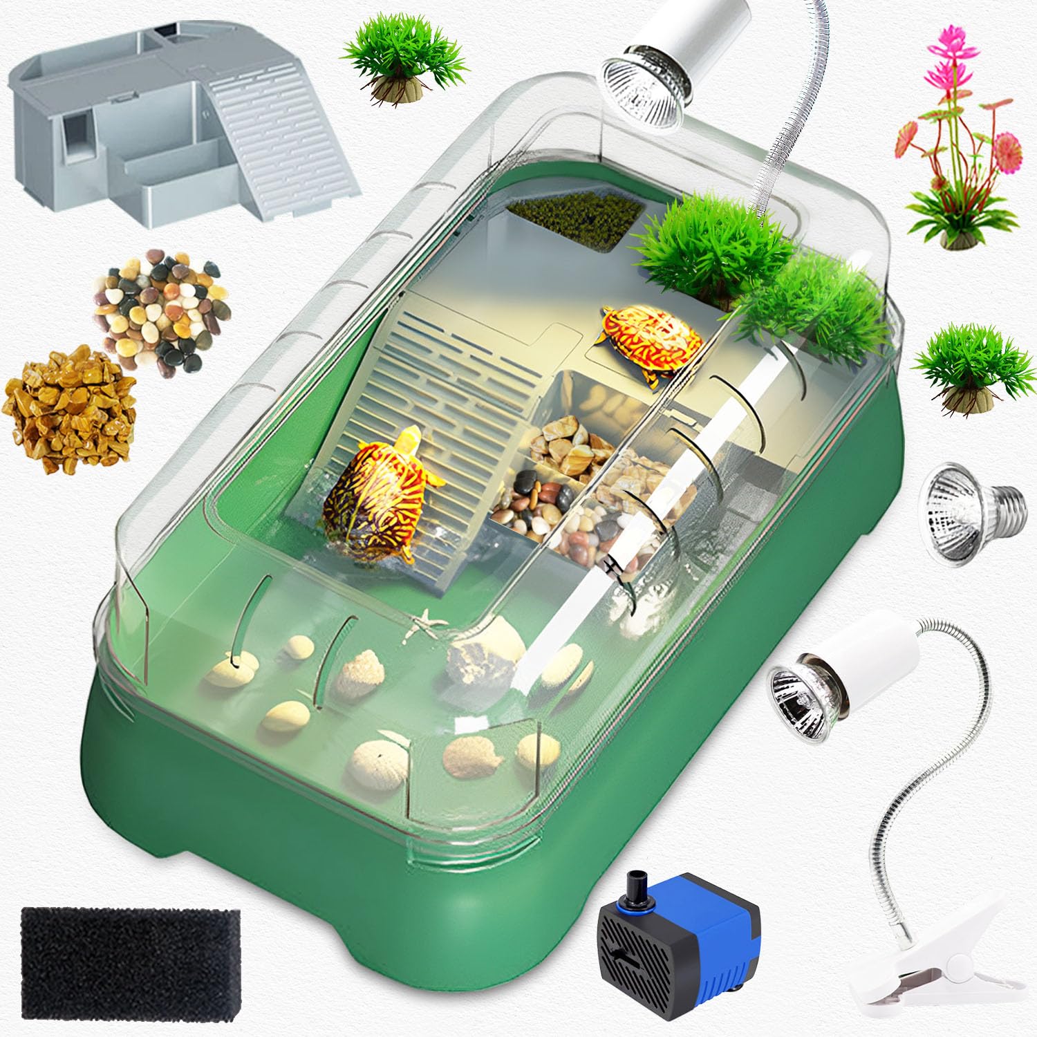 Turtle Tank Kit-New 2024-Turtle Tank Starter kit includes UVA/UVB Light ...