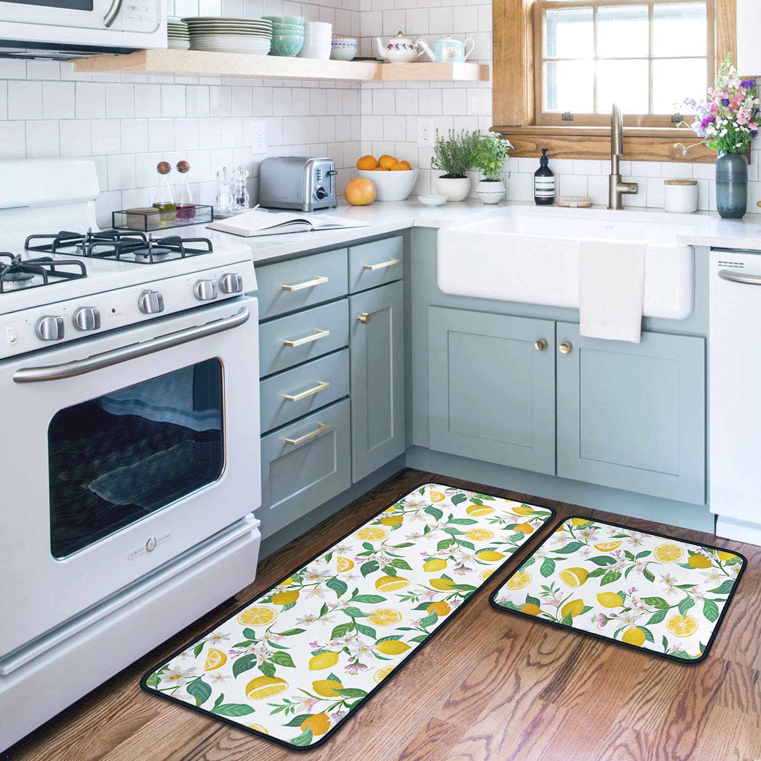 OUXIOAZ Lemon Kitchen Rugs and Mats Non Skid Washable Absorbent ...