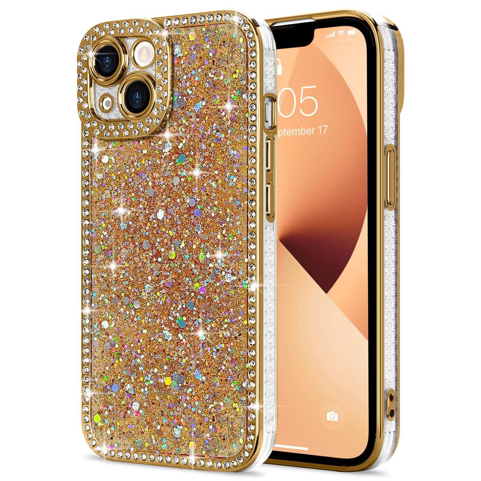 Amazon.com: Lafunda for iPhone 13 Case Glitter, Luxury Shiny Bling ...