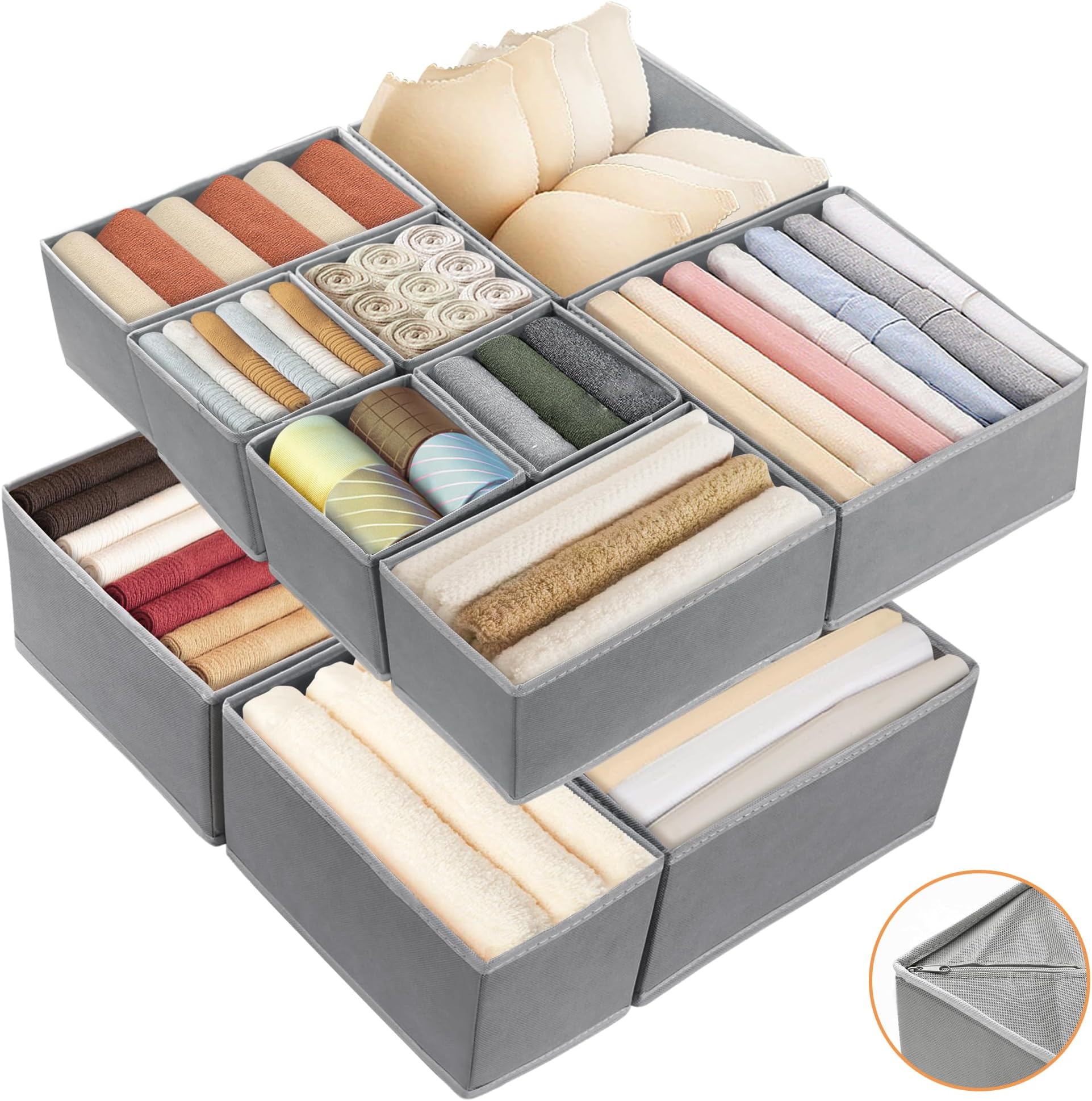 Amazon.com: ROUFA Underwear and Sock Drawer Organizers, Pink ...