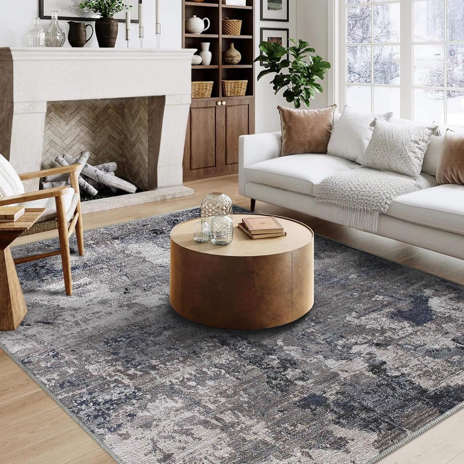 QD-Udreamy Rugs for Living Room & Bedroom – 160x230 cm Washable Rug ...