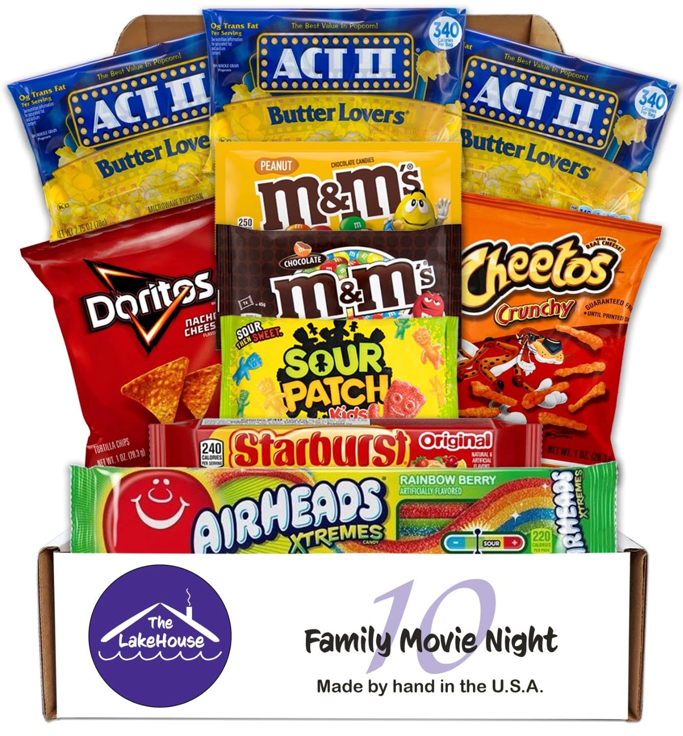 Amazon.com: Movie Candy Popcorn Snacks Basket - Movie Night Supplies ...