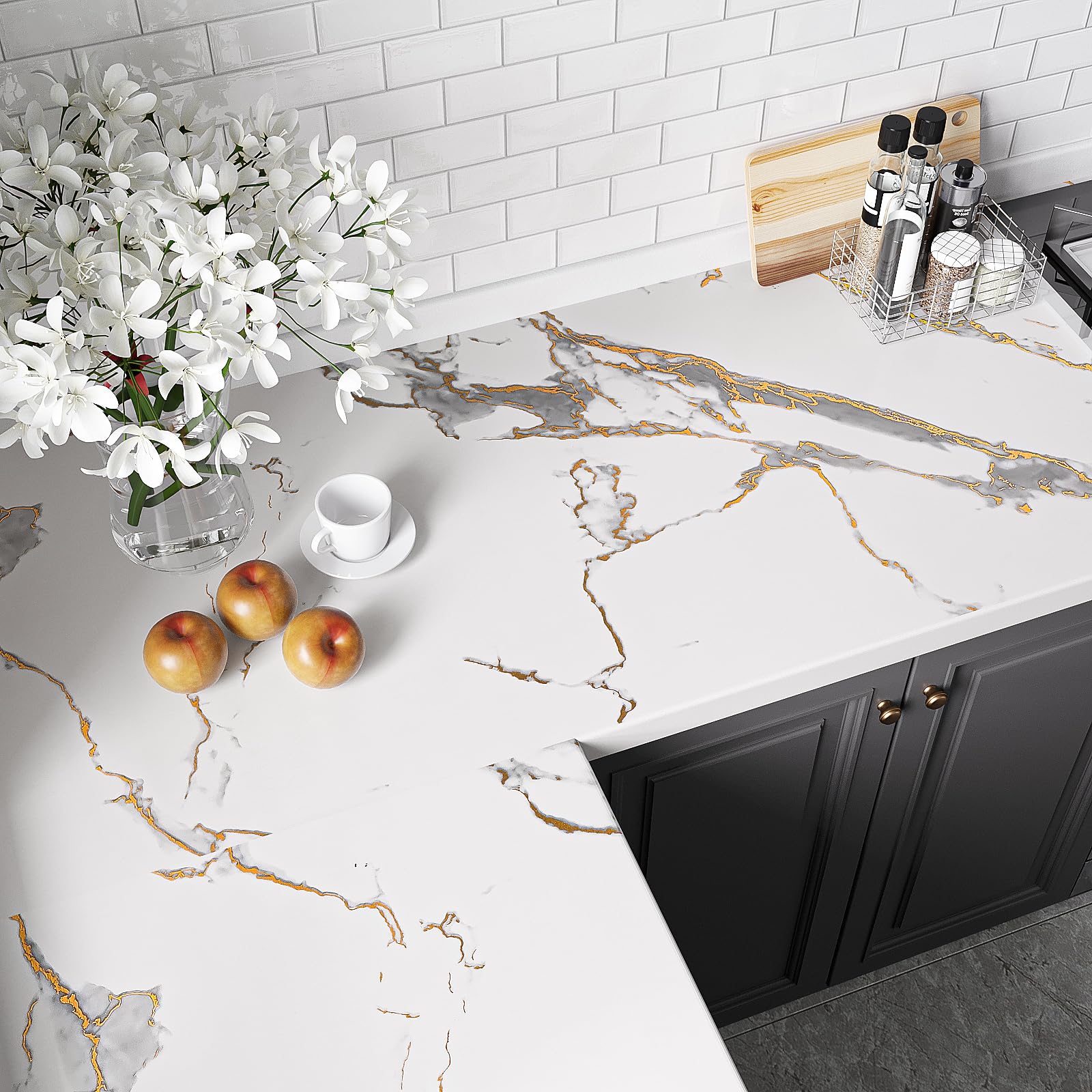 Snapklik.com : 15.7x354 Luxury Marble Countertop Contact Paper Marble ...