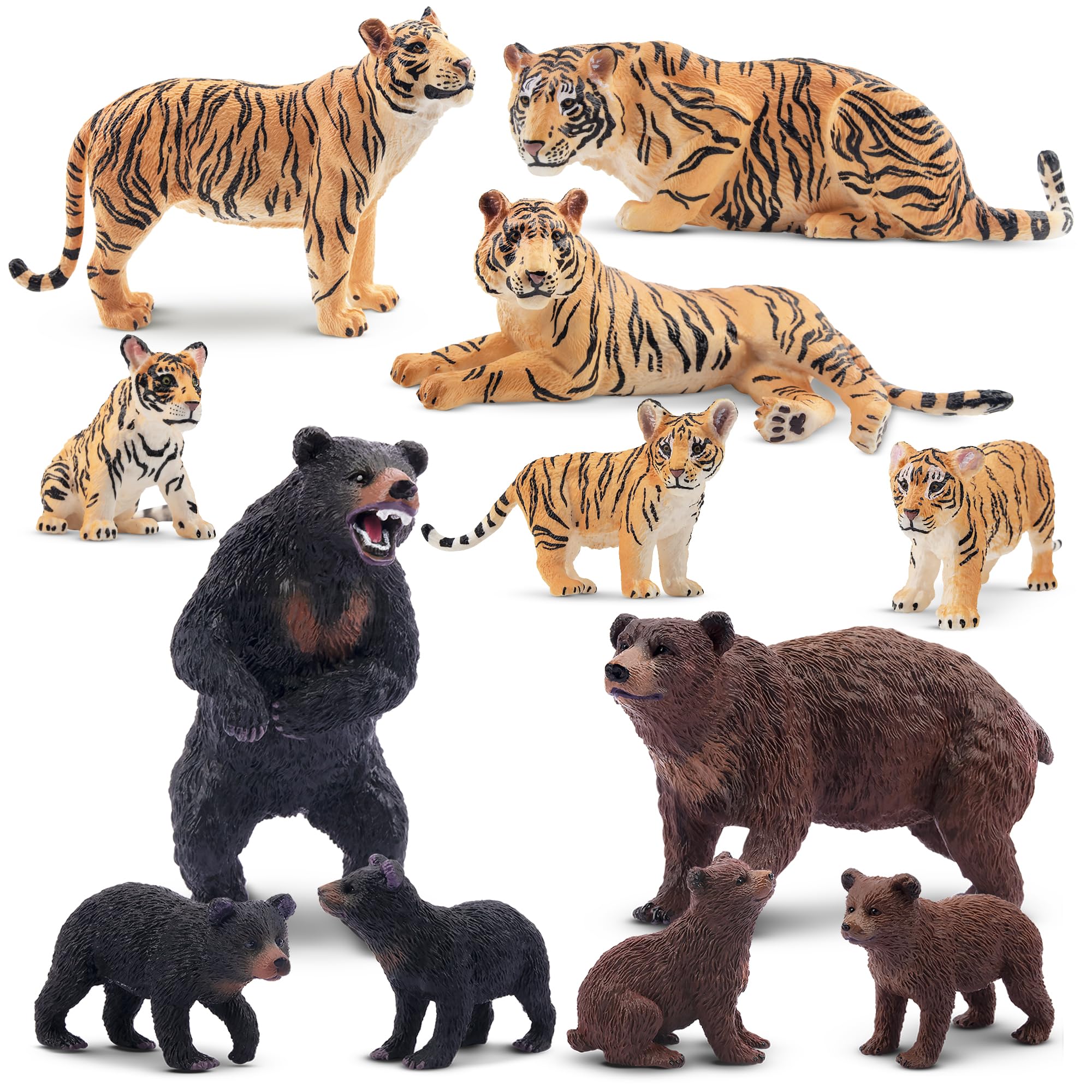Amazon.com: Toymany 12PCS Realistic Safari Animals Figures Family ...
