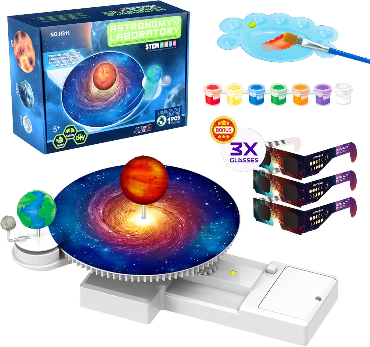 Solar Eclipse – Juego de pintura DIY con gafas adicionales, sistema ...