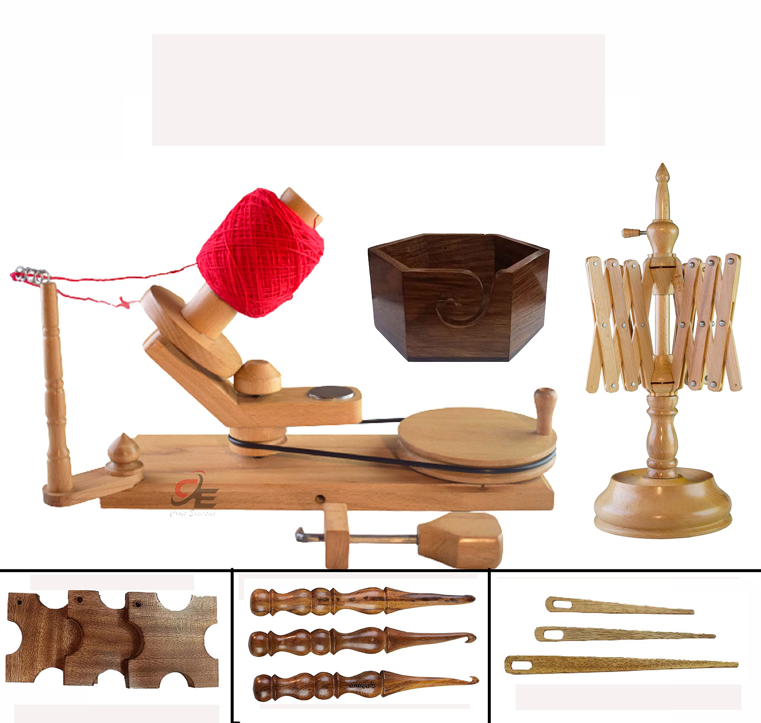 Amazon.com: Yarn Winder - Large Wooden Yarn Winder & Swift Set of 12 ...