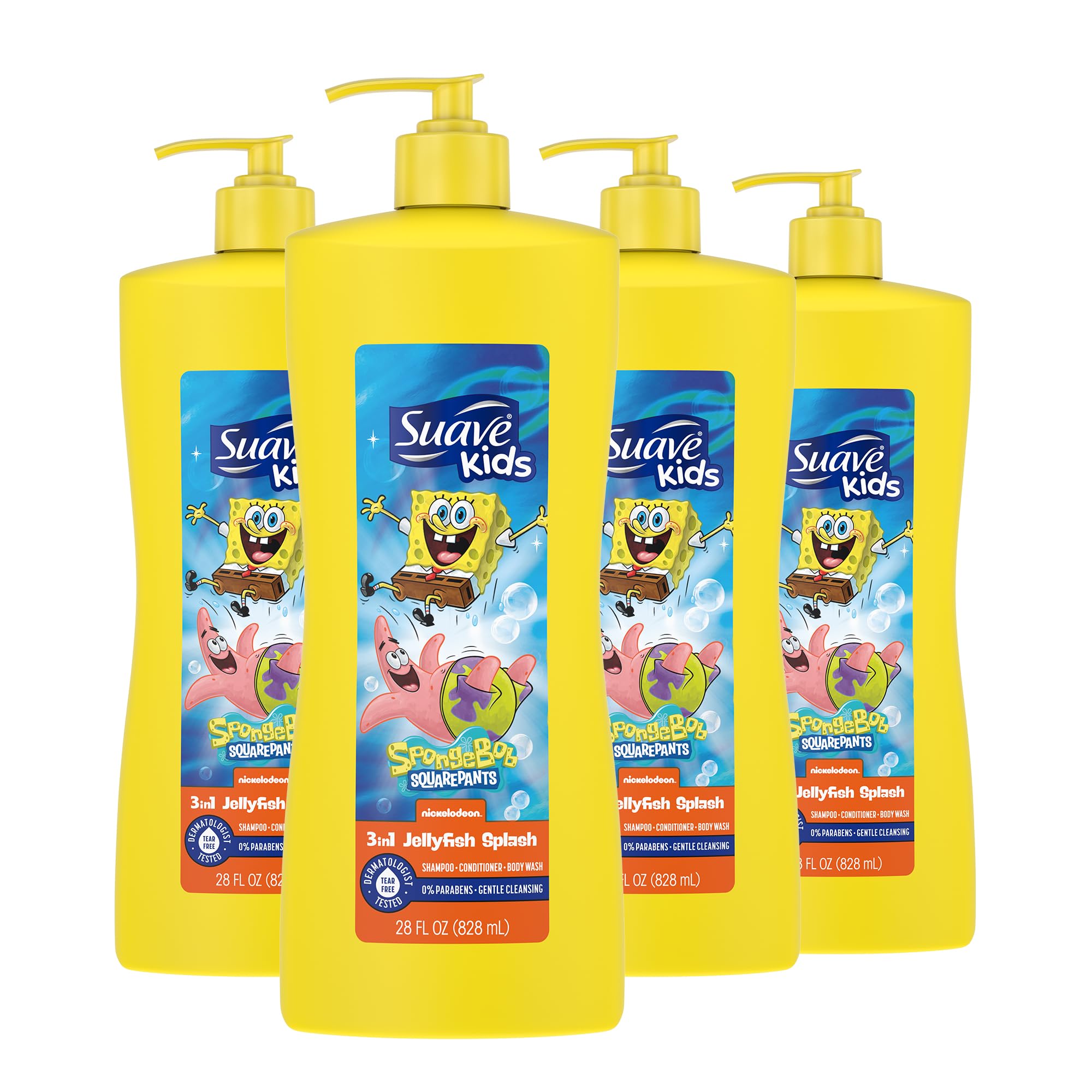 Amazon.com: Suave Kids 3-in-1 Spongebob, Tear Free, Body Wash, Shampoo ...