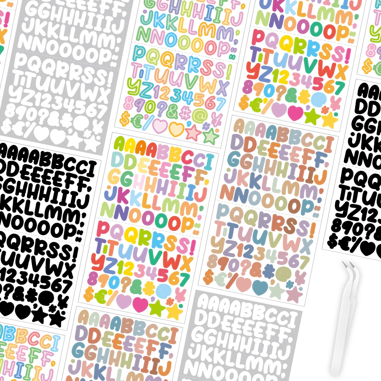 Amazon.com: 30 Sheets Vinyl Letters Stickers Small, Tiny Letter and ...