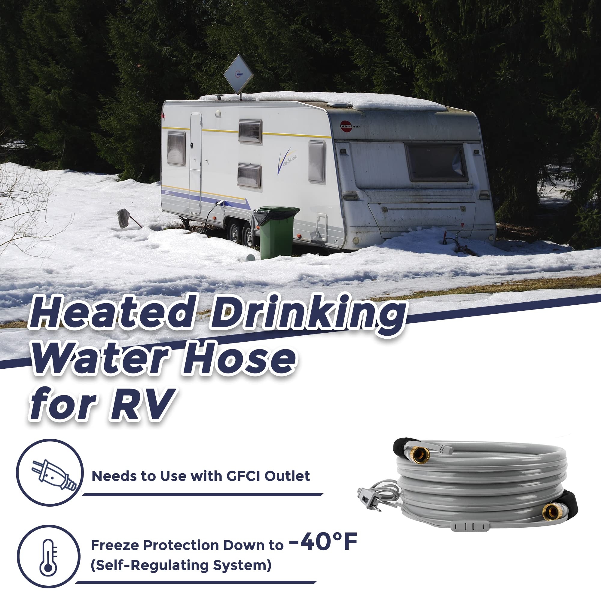 Giraffe Tools Heated RV Water Hose 15ft, Heavy Duty Heated Hose for RV ...