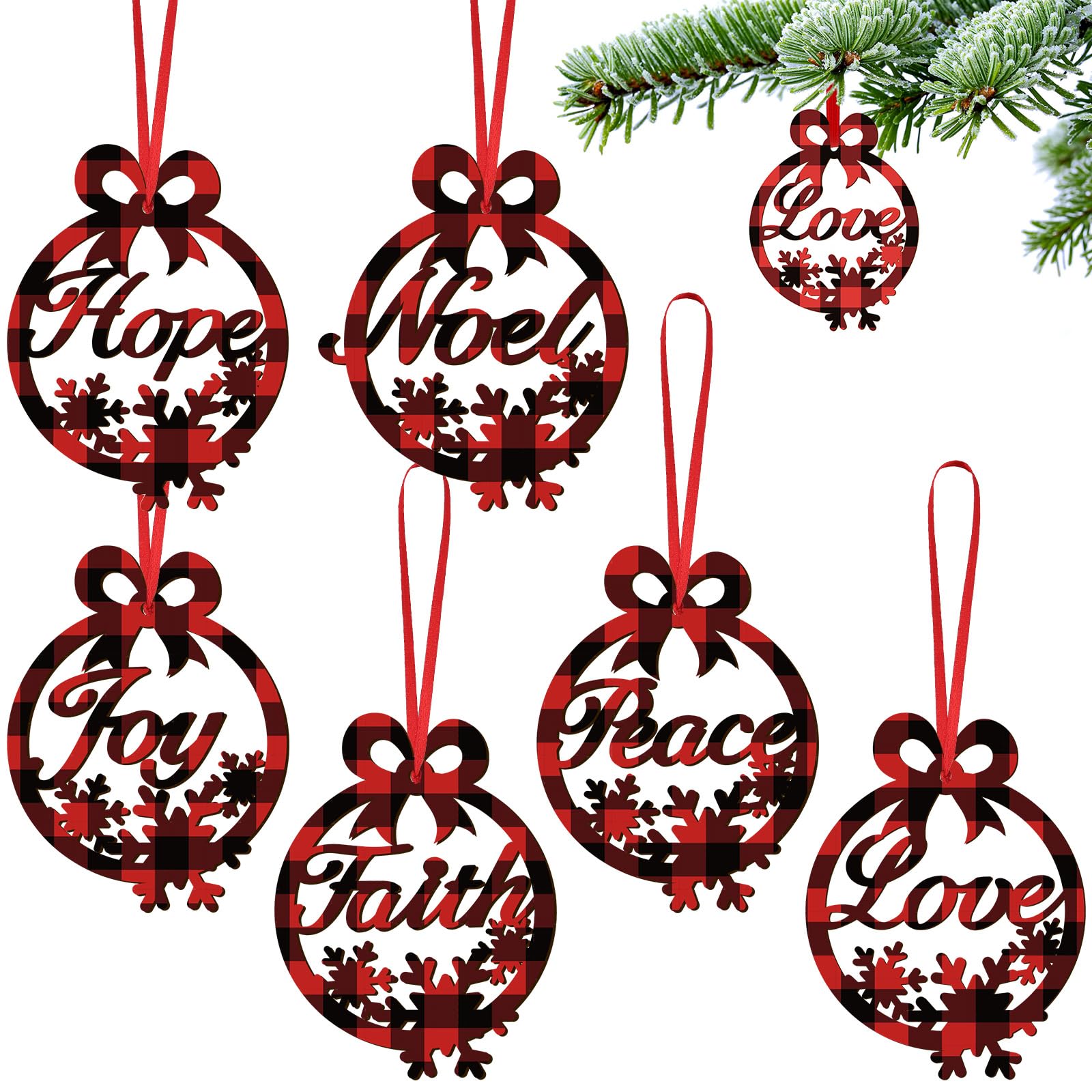 Amazon.com: 30 Pieces Christmas Ornaments Bulk Hanging Wooden Ornaments ...