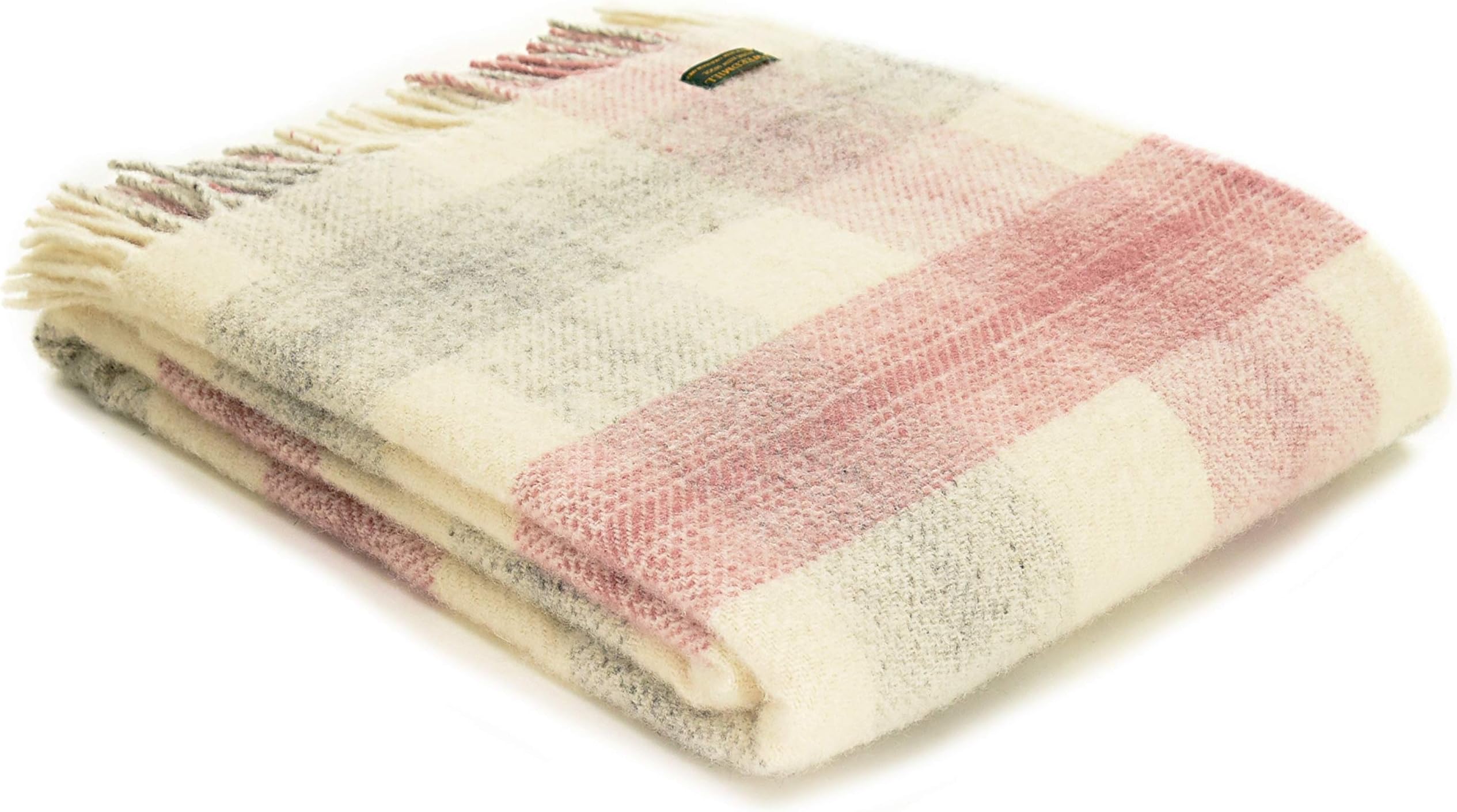 Tweedmill Textiles 100% Pure New Wool Sofa Throw Blanket - Cottage Pink ...