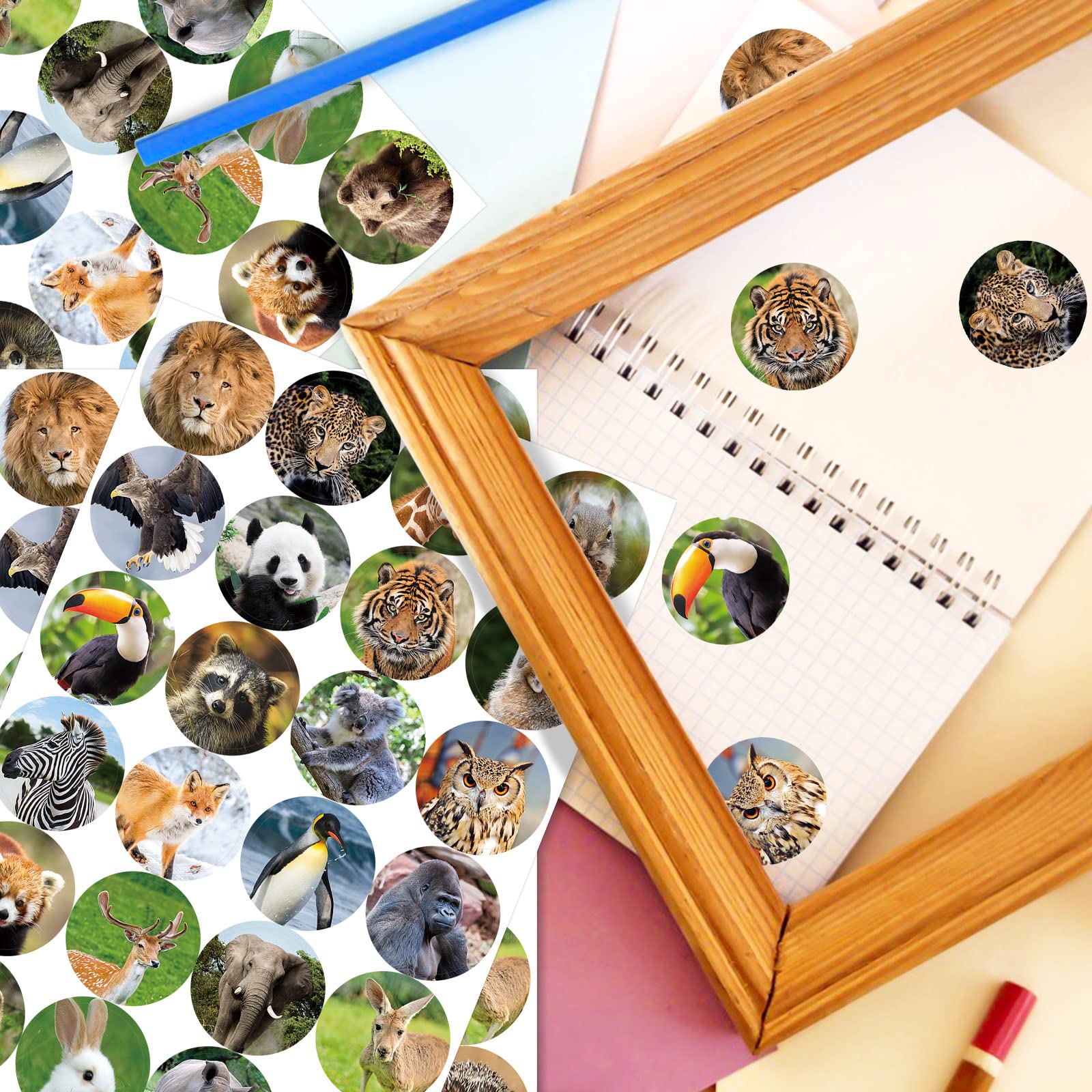 Snapklik.com : 480 Counts Cute Jungle Zoo Wild Animal Stickers 1.5 ...