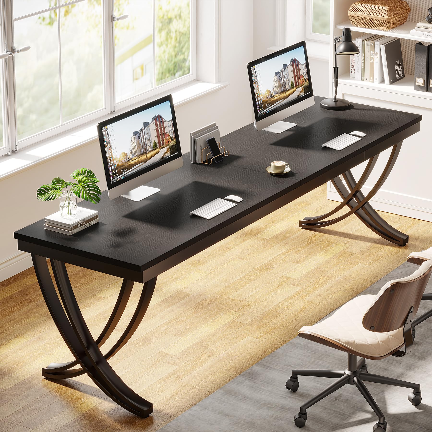 Amazon.com: Tribesigns 2 Person Office Computer Desk, 78.7-Inch Extra ...