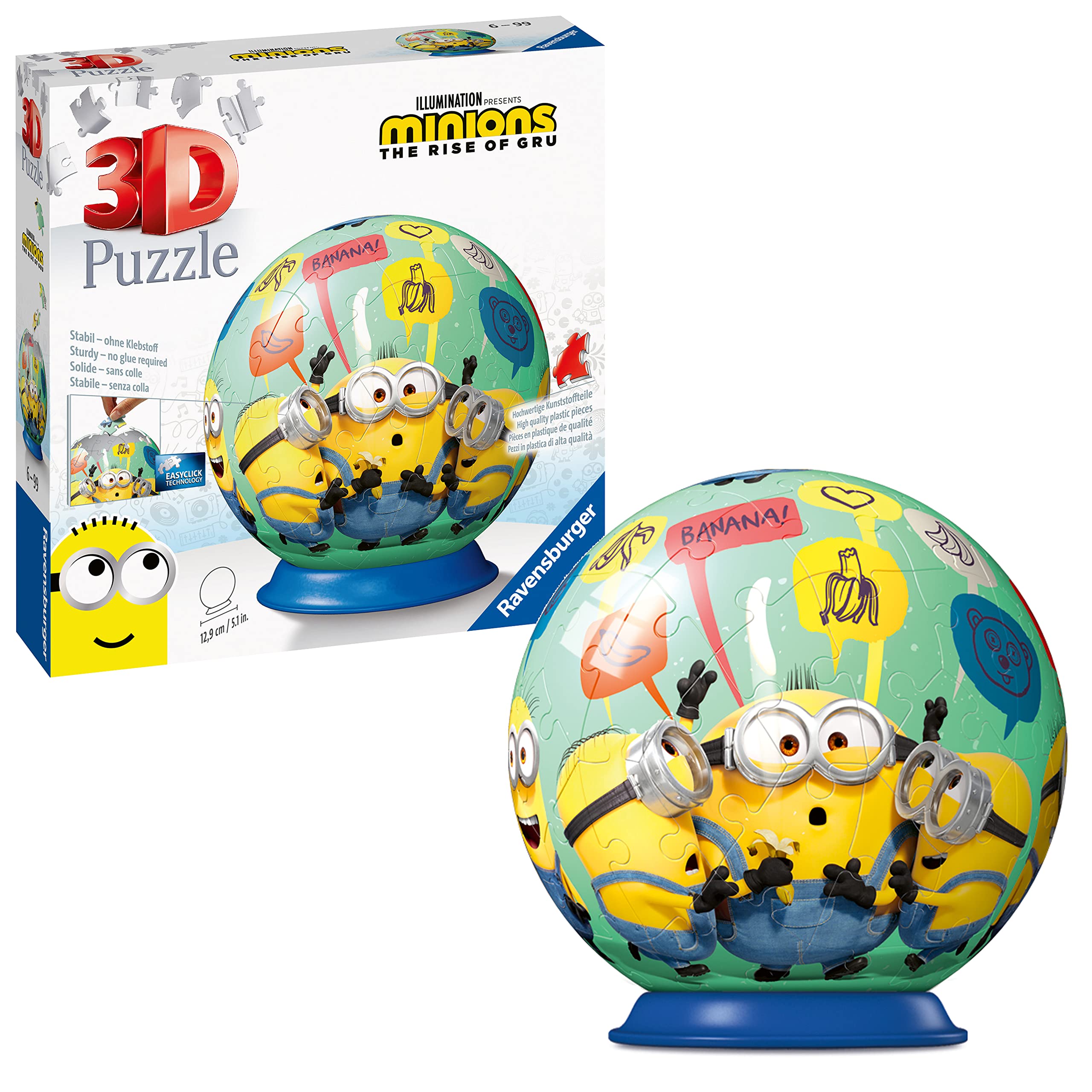 Ravensburger Minions 2 The Rise of Gru 3D Jigsaw Puzzle Ball for Kids ...
