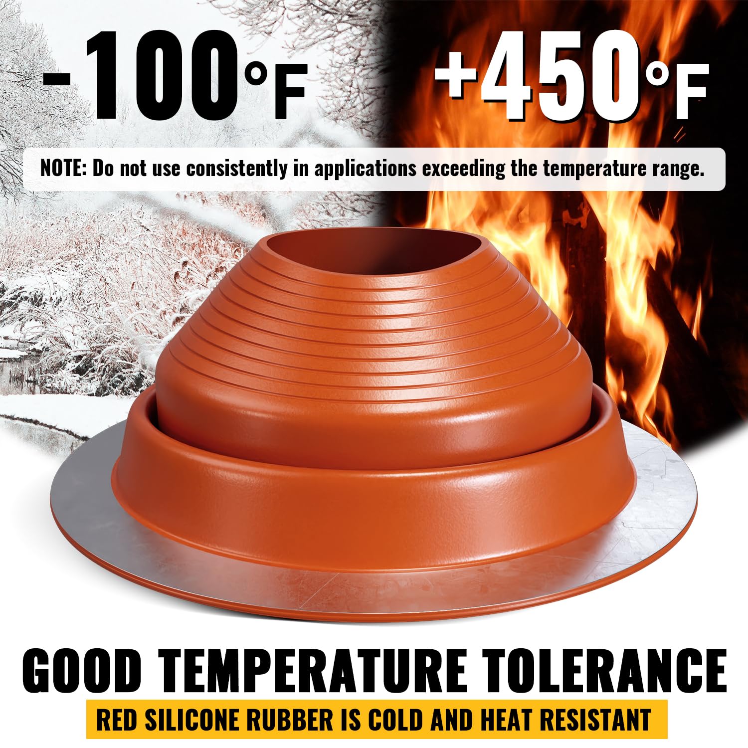 Snapklik.com : #8 Metal Roof Pipe Flashing Boot, Silicone Pipe Flashing ...