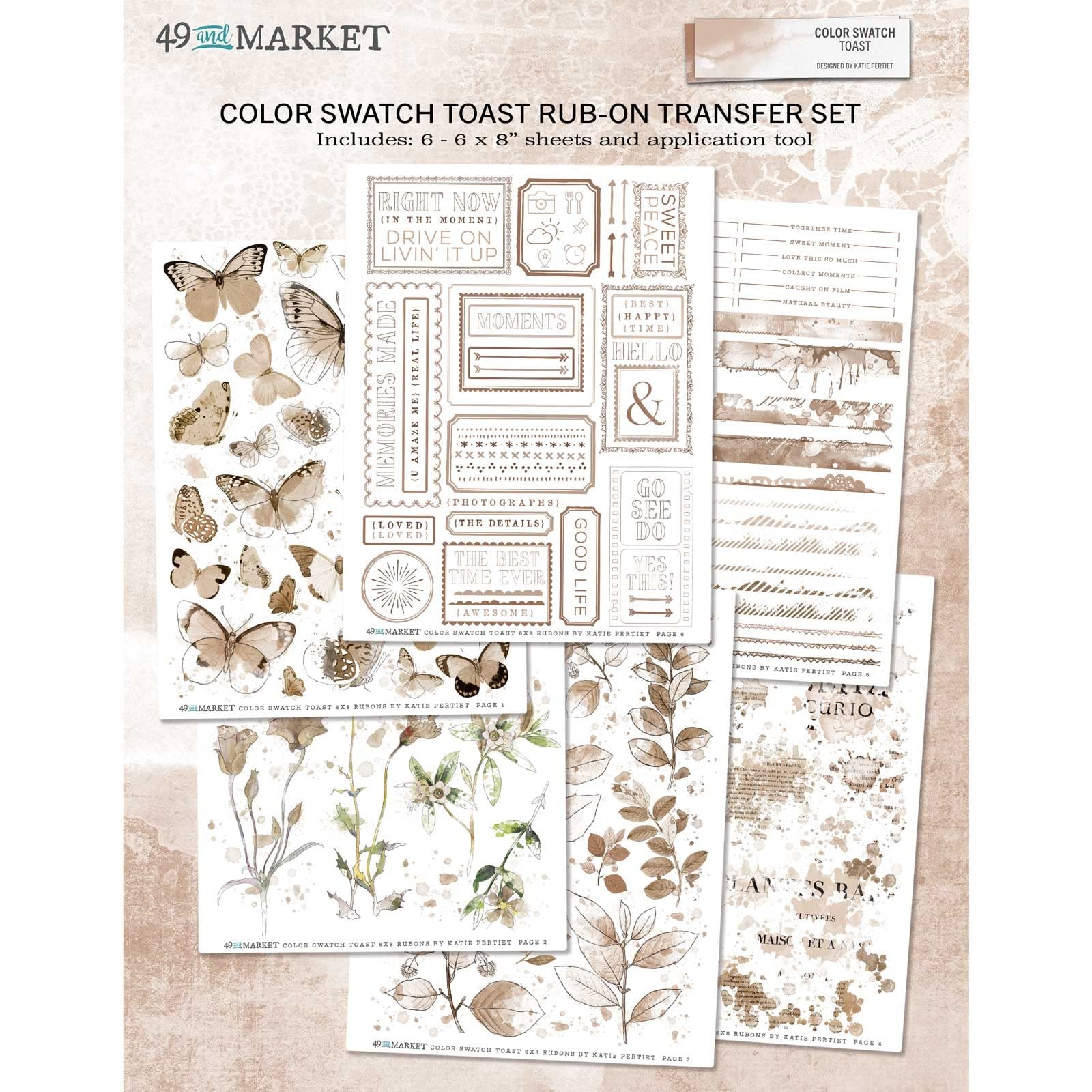 Amazon.com: Color Swatch Toast Rub-on Transfer Set - 49 and Market