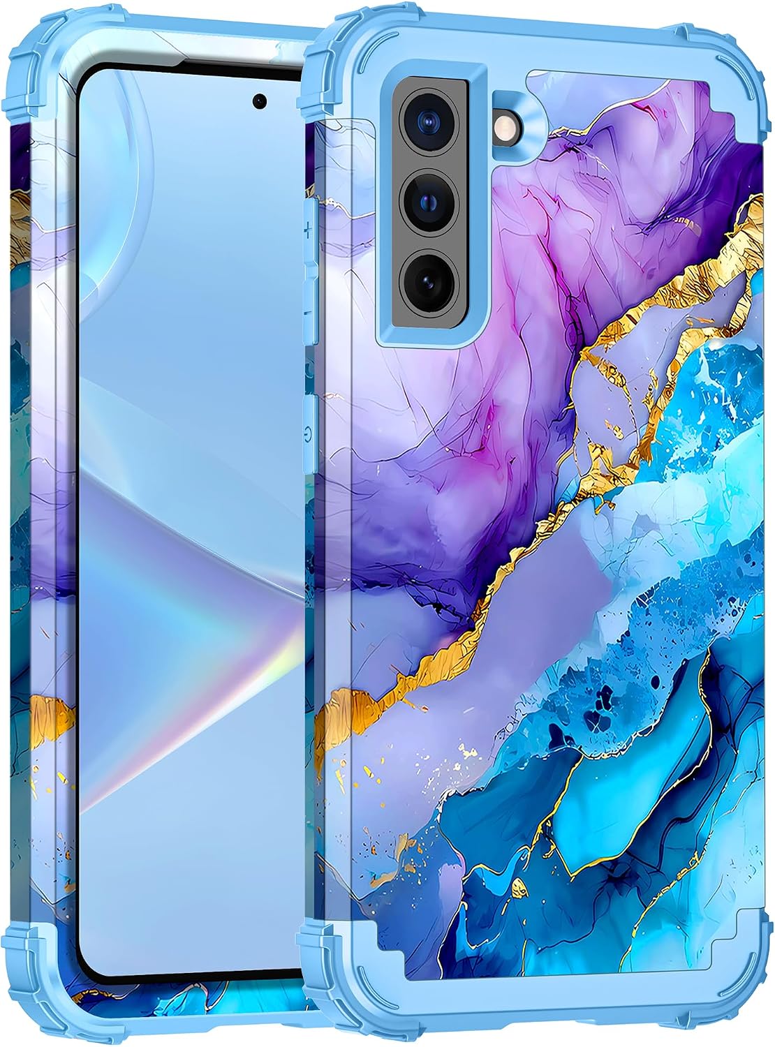 Amazon.com: Casetego Compatible with Galaxy S22 5G Case,Floral Three ...