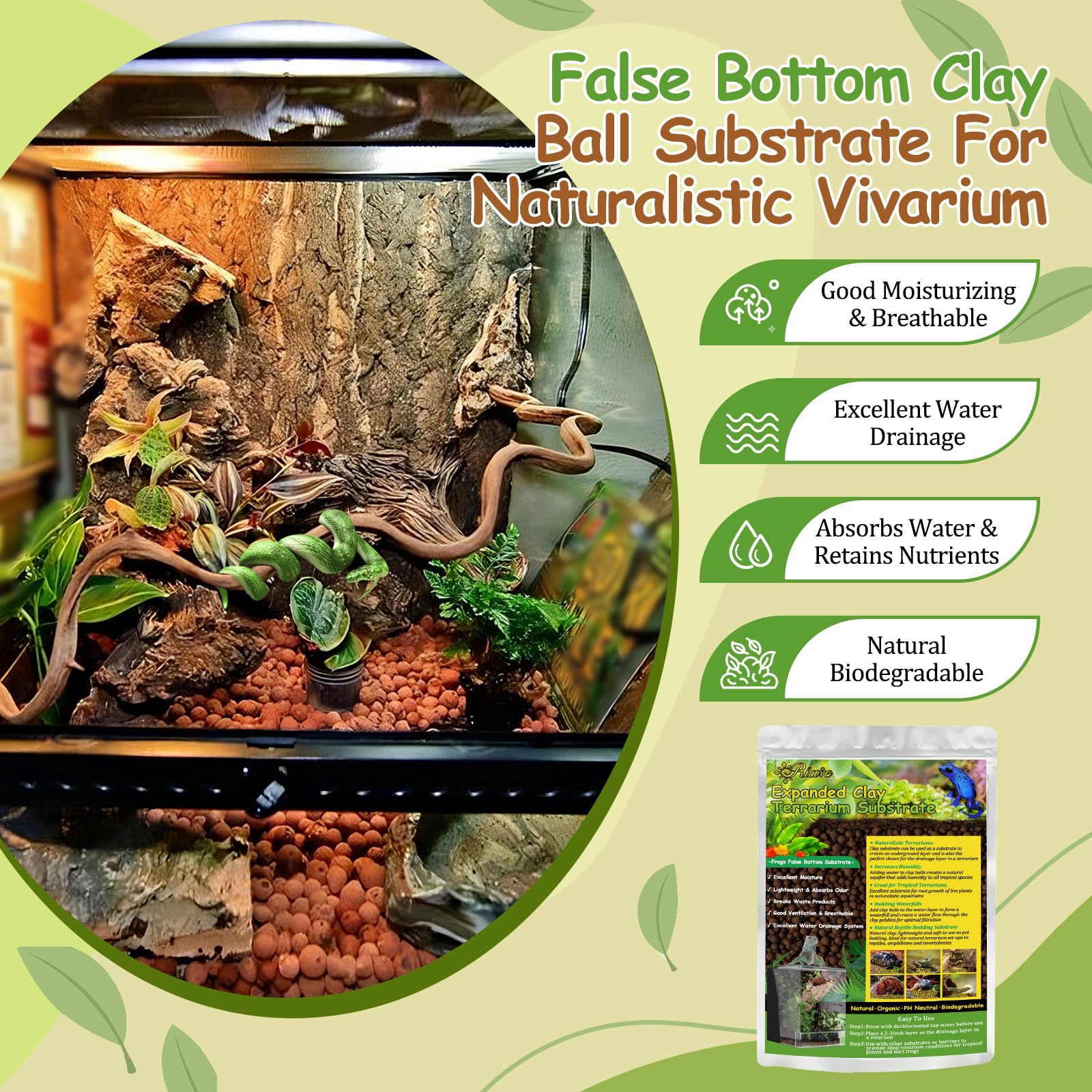 Snapklik.com : Riare 2LBS Expanded Clay Balls Terrarium Substrate For ...