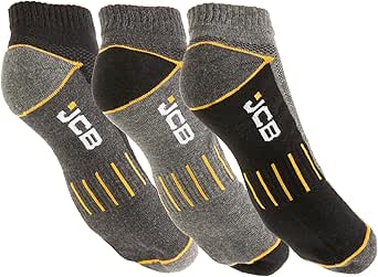 JCB Socks | Mens Work Socks | Panels for Heel & Toe, Cushioned Terry ...