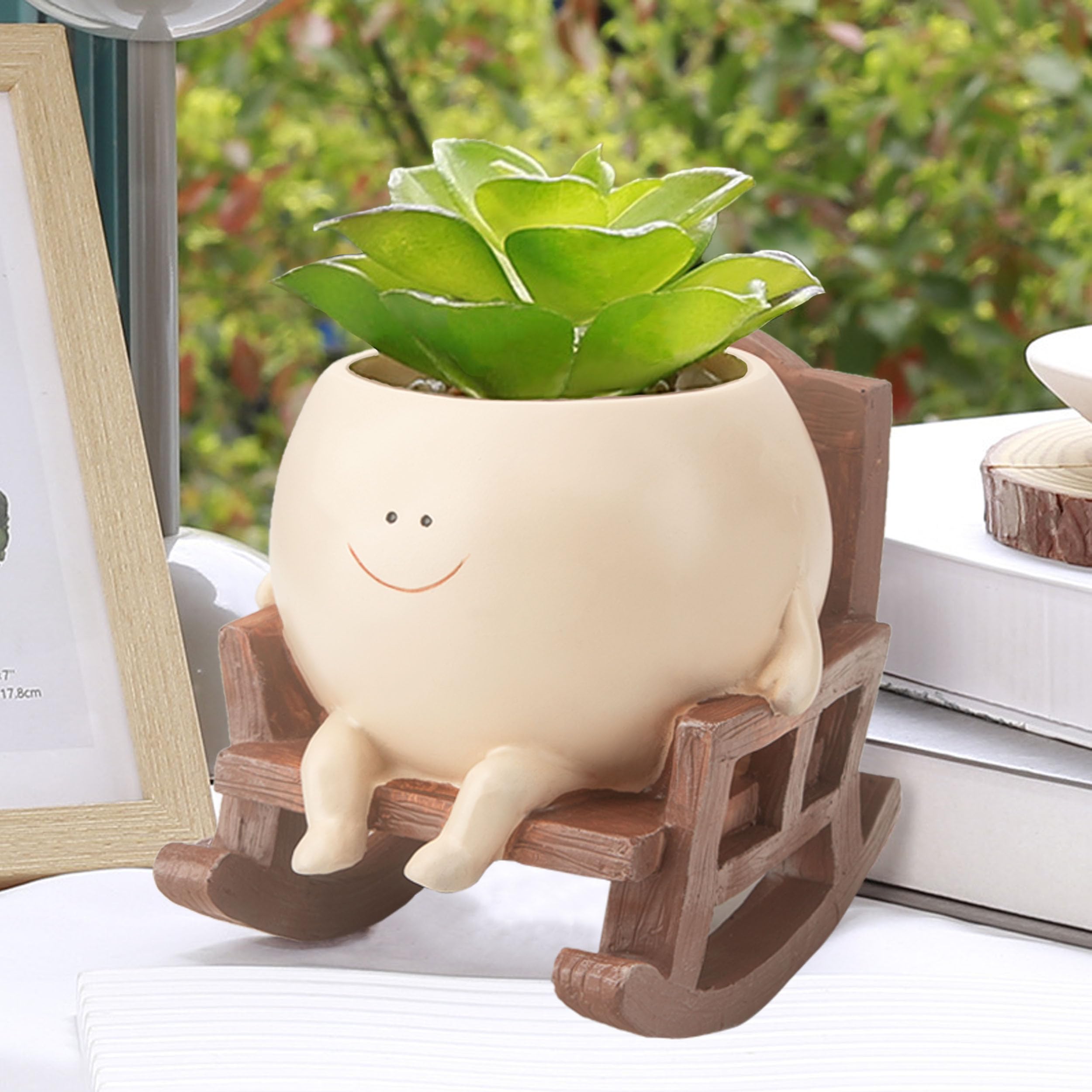 Amazon.com: KVTTOZA Smile Face Planter Pots Resin Flower Planter for ...