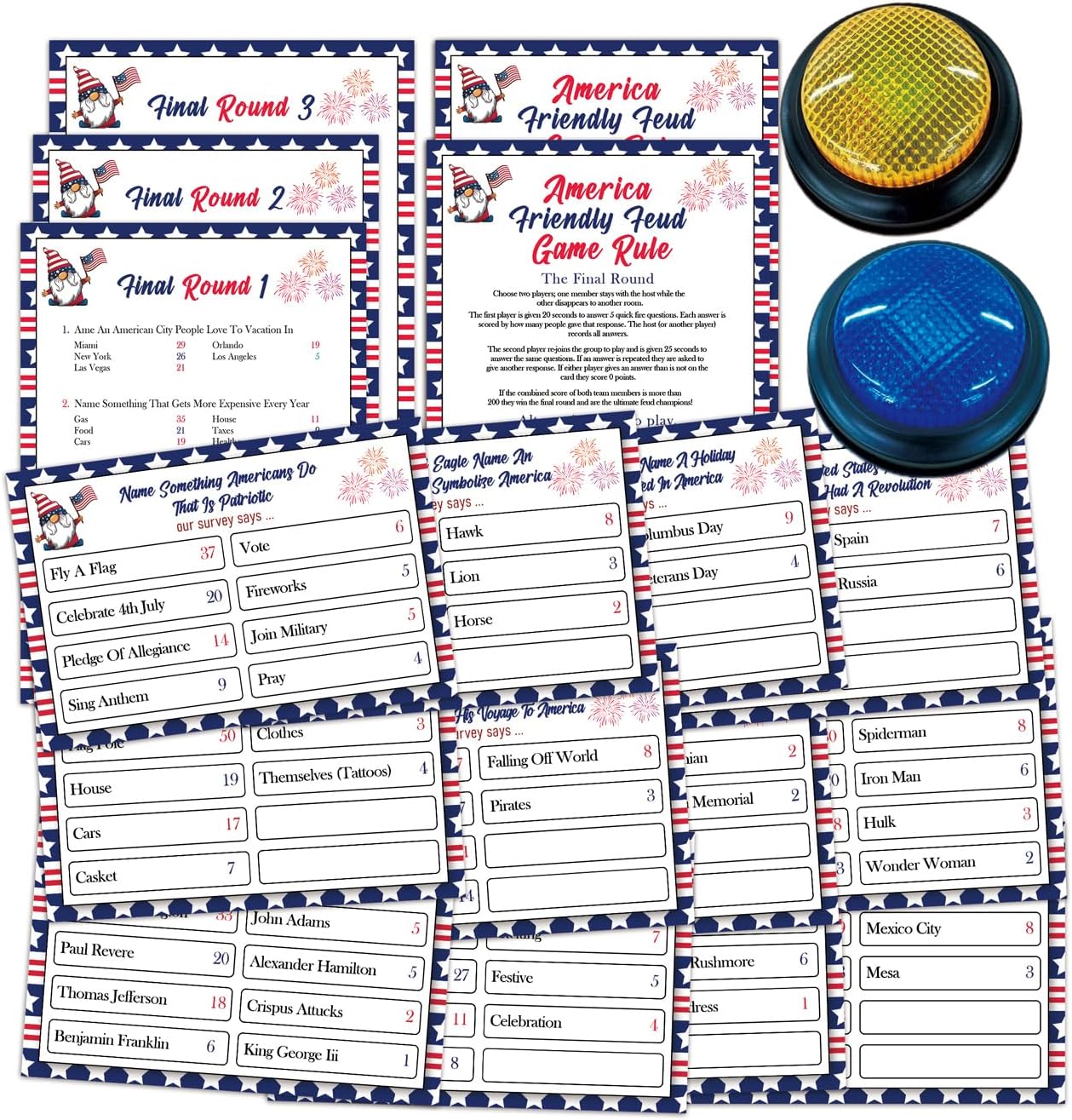 Amazon.com: OXEDP 4th of July Games, America Friendly Feud Game with ...