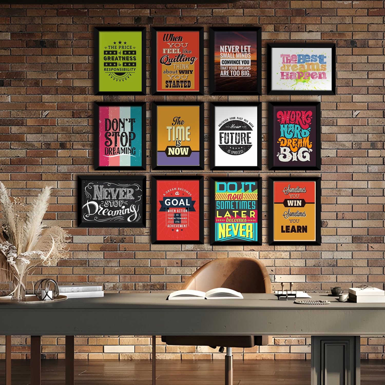 PAPER PLANE DESIGN Inspirational Motivational Wall Abstract Poster set ...